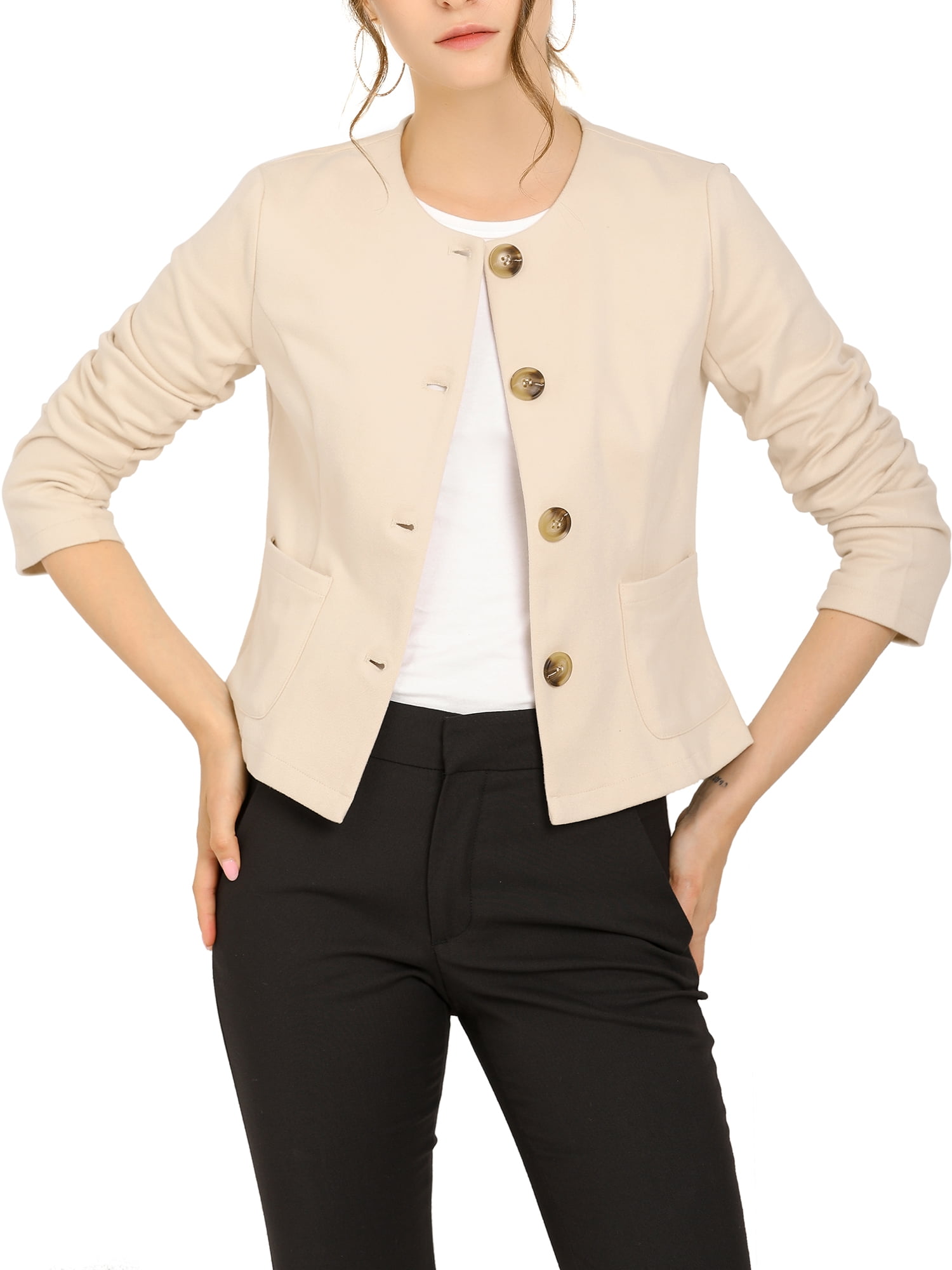 INSPIRE CHIC Women's Lightweight Jacket Button Vintage Fall Short ...