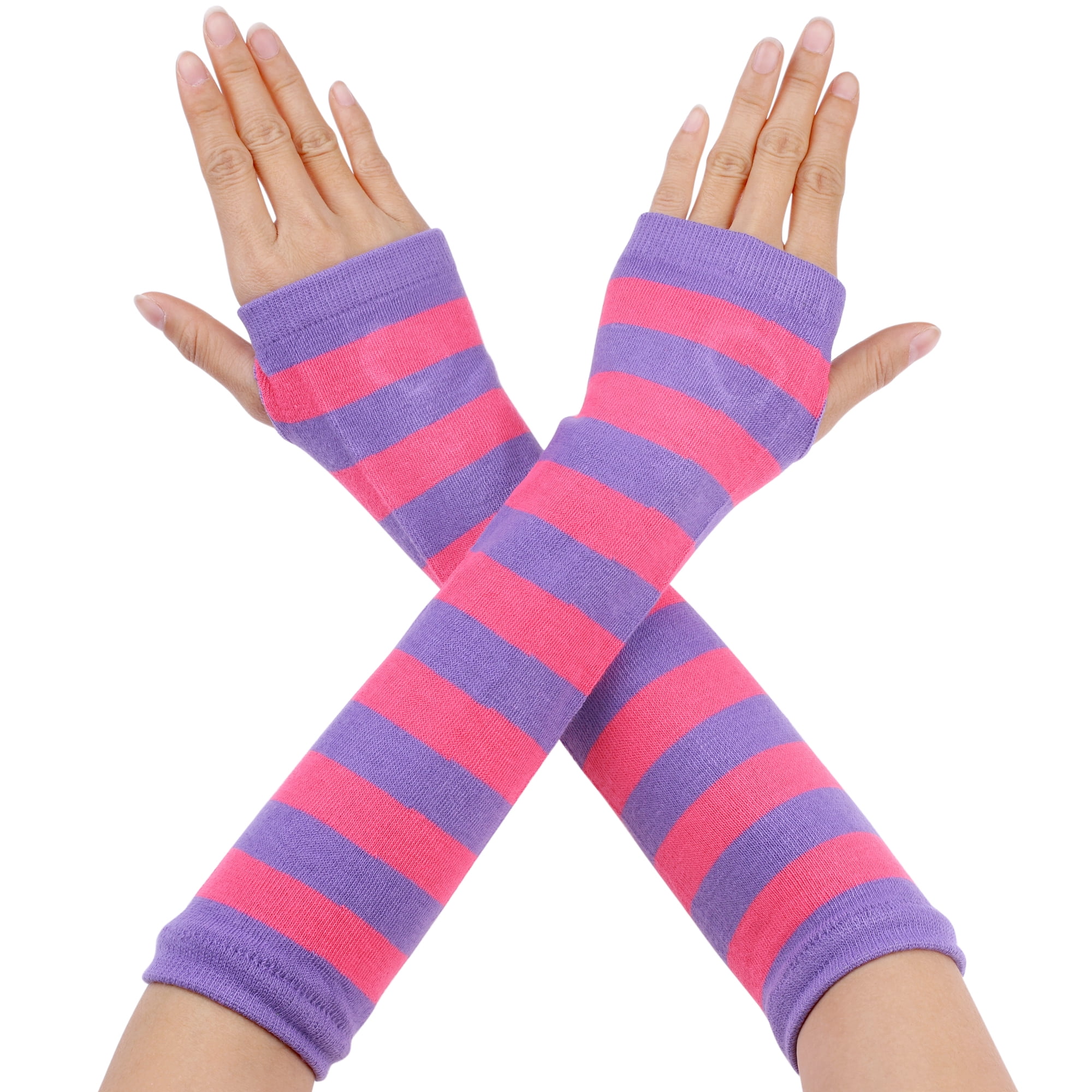 INSPIRE CHIC Women's Fingerless Gloves Printed Elbow Length Knitted Arm ...