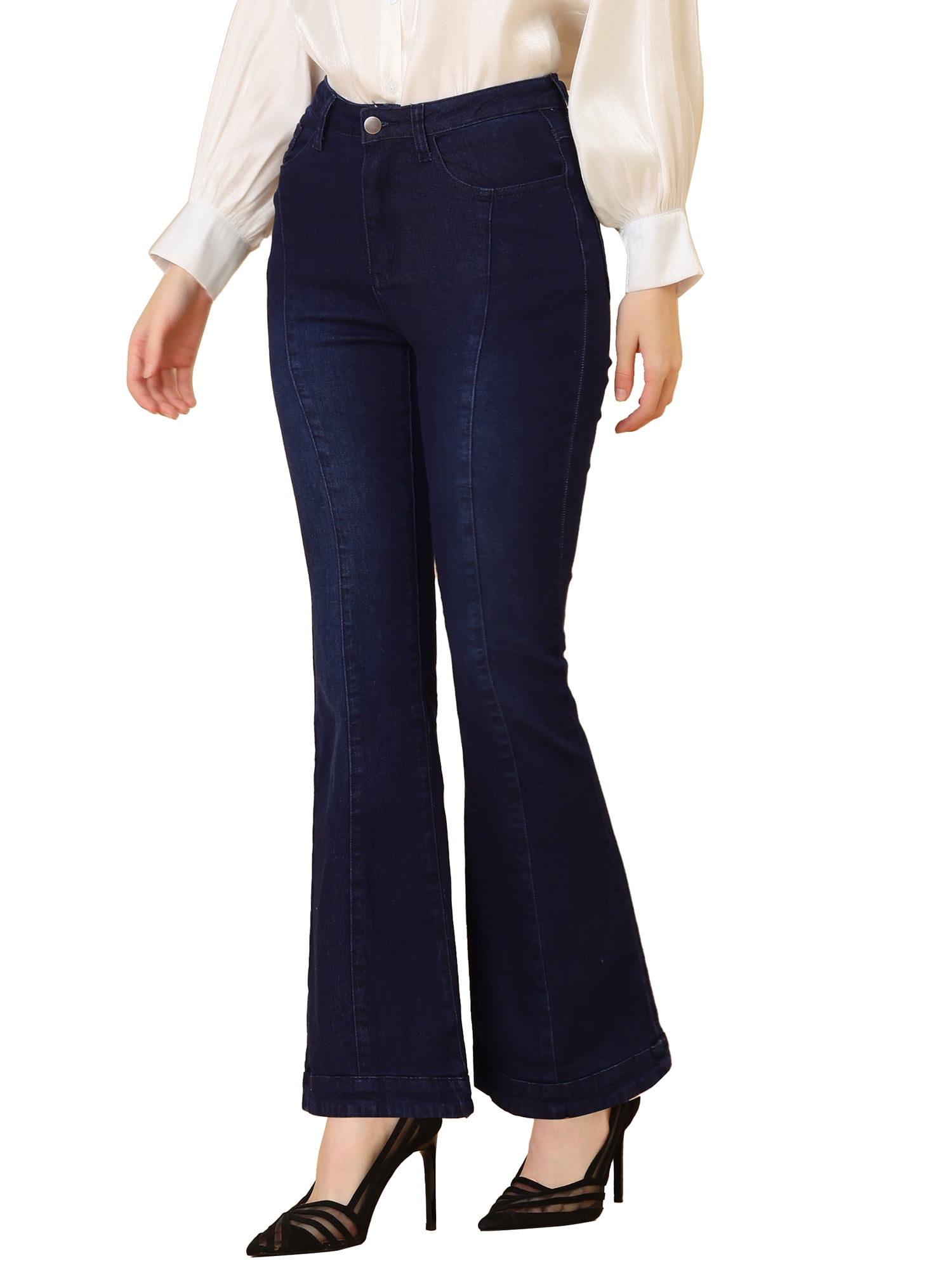 INSPIRE CHIC Women's Flare Vintage High Waist Stretch Long Pants Bell ...