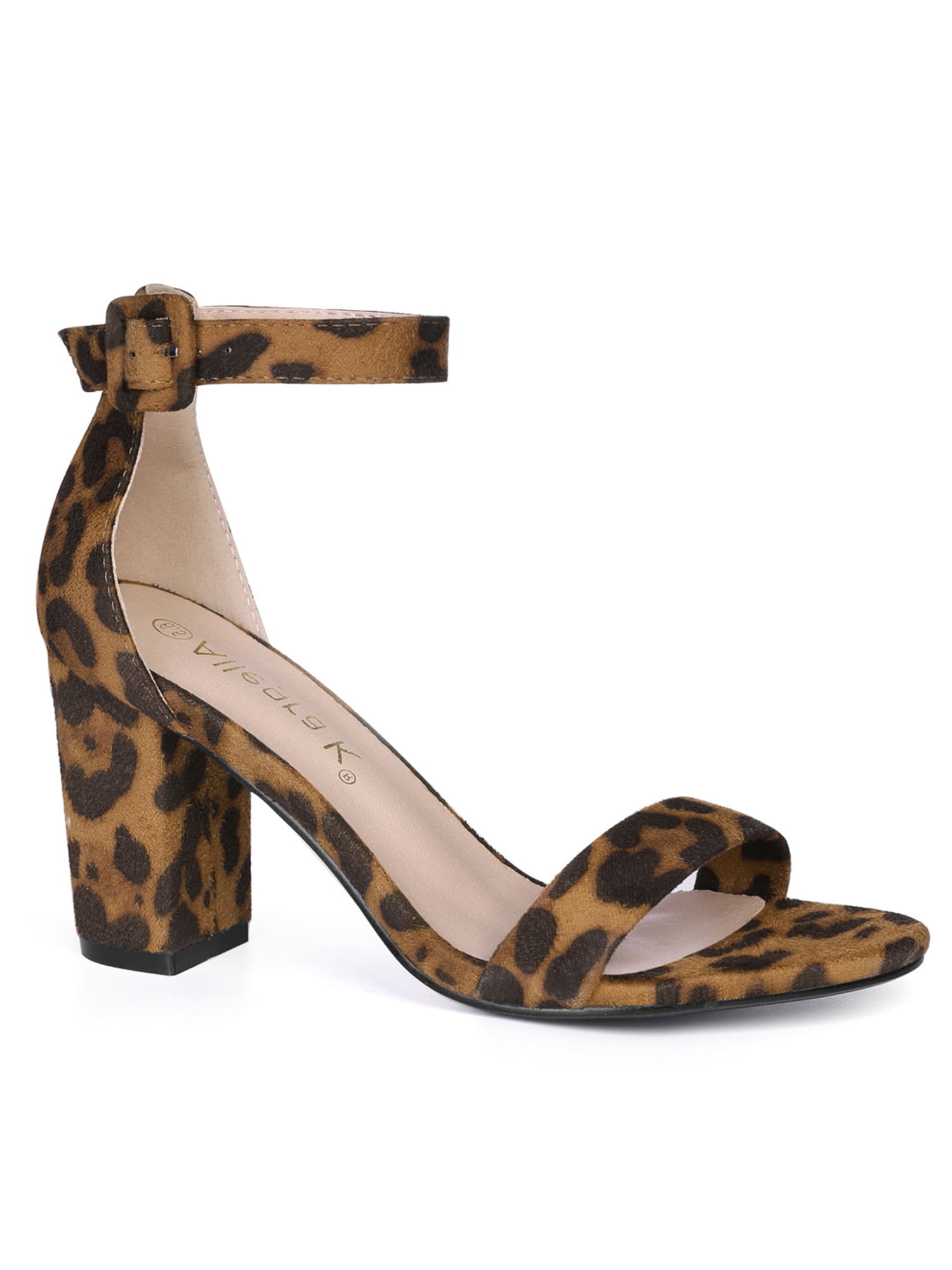 BLISSFUL STEP Women's Floral Print Open Toe Block High Heels Summer ...