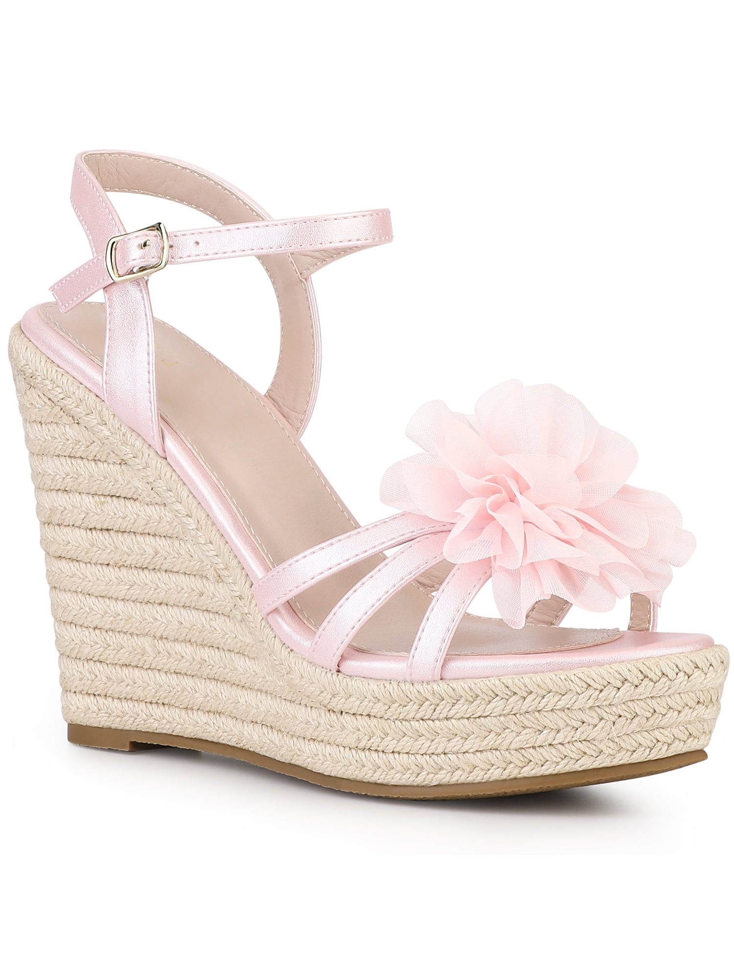 BLISSFUL STEP Easter Outfit Women's Flower Platform Espadrilles Wedge ...