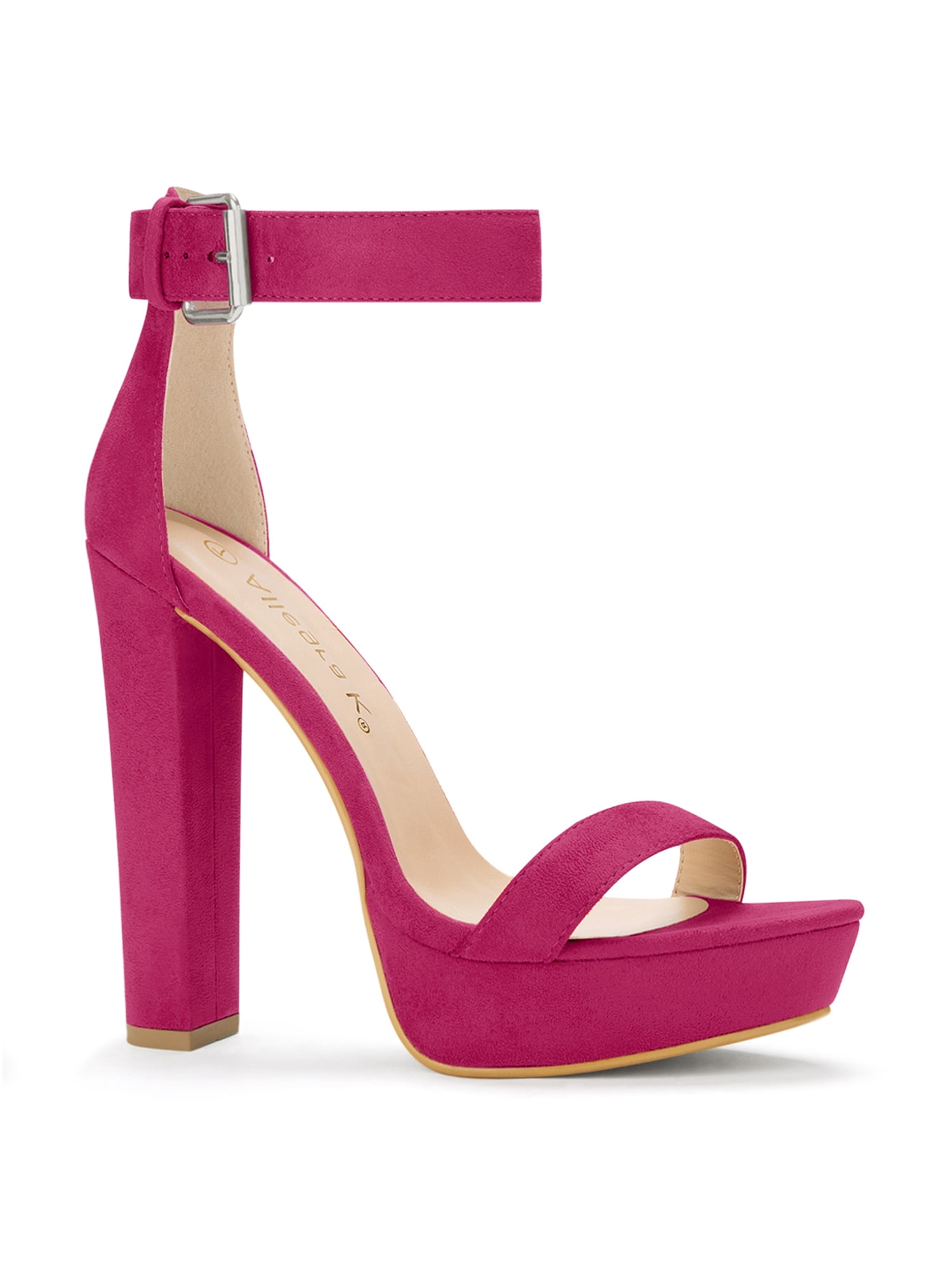 BLISSFUL STEP Women's High Block Heel Ankle Strap Platform Sandals ...