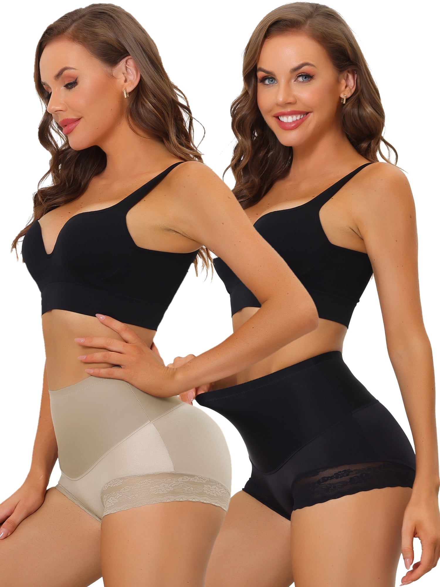 NOMADIC NOOK Women's High Waisted Shapewear Butt Lifter Tummy Control Lace Panties Bodyshaper 2 ...