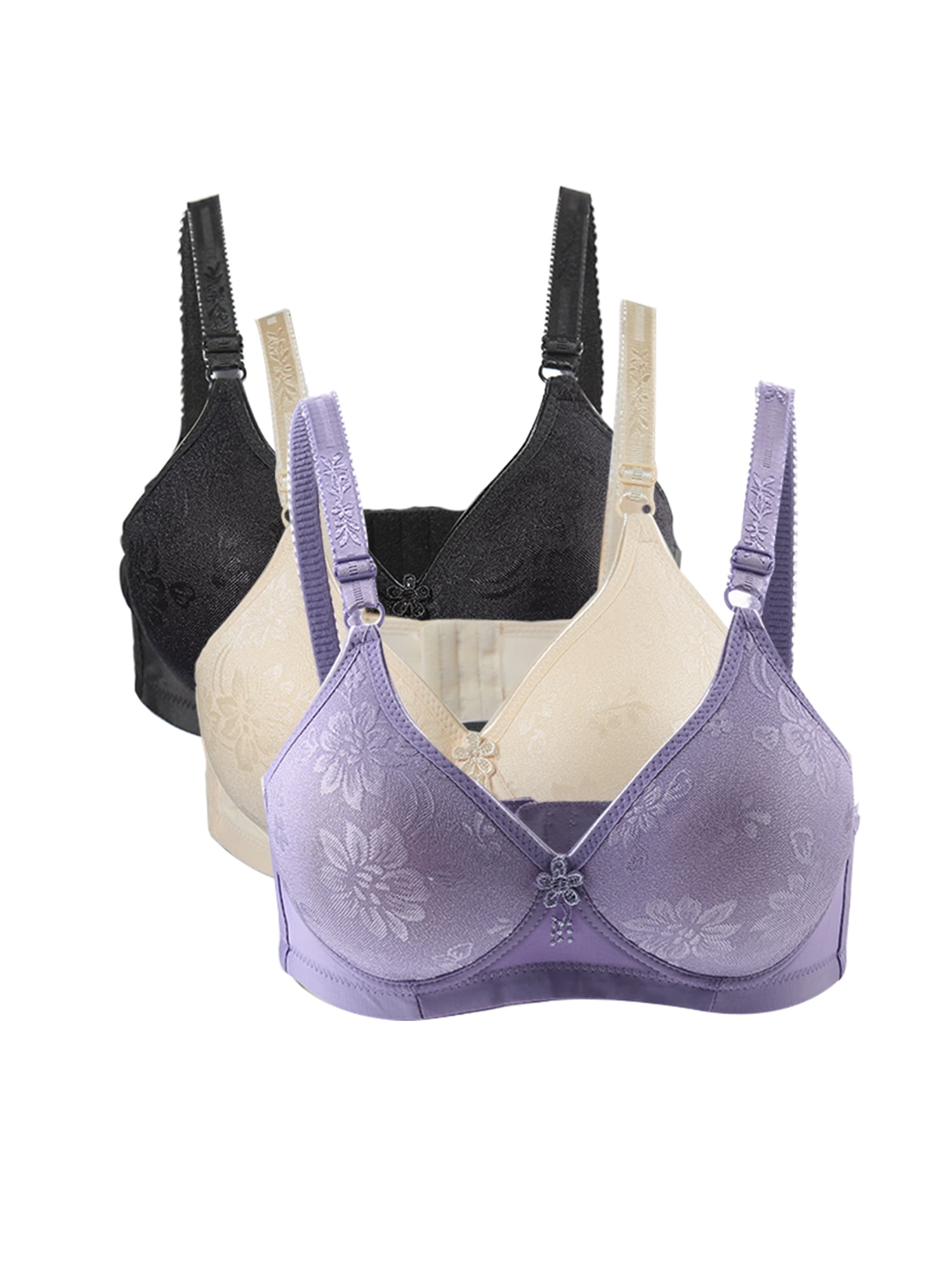 INSPIRE CHICWomen Comfortable Soft Stretchy Basic Full Coverage Wirefree Non-Wired Everyday Bra ...