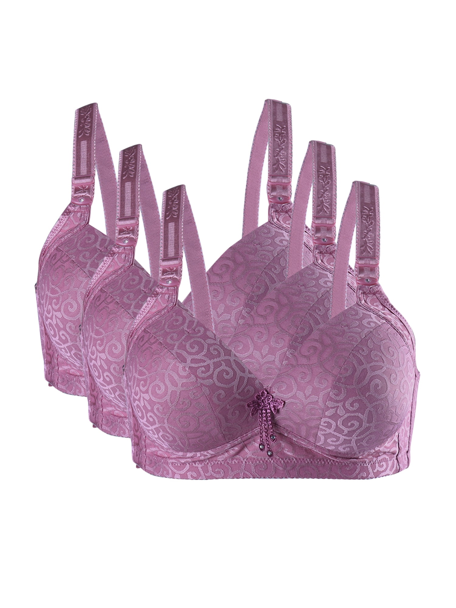 Allegra K Women's Lace Full Coverage Non-Wired Stretchy Wirefree Bra ...