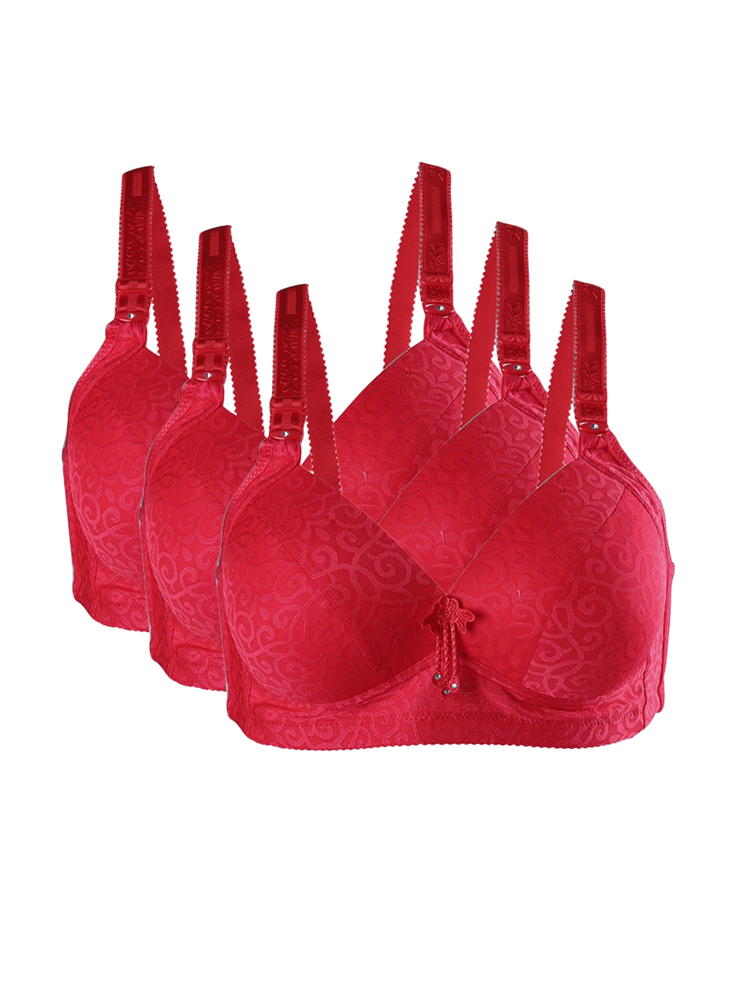 Allegra K Women's Lace Full Coverage Non-Wired Stretchy Wirefree Bra ...