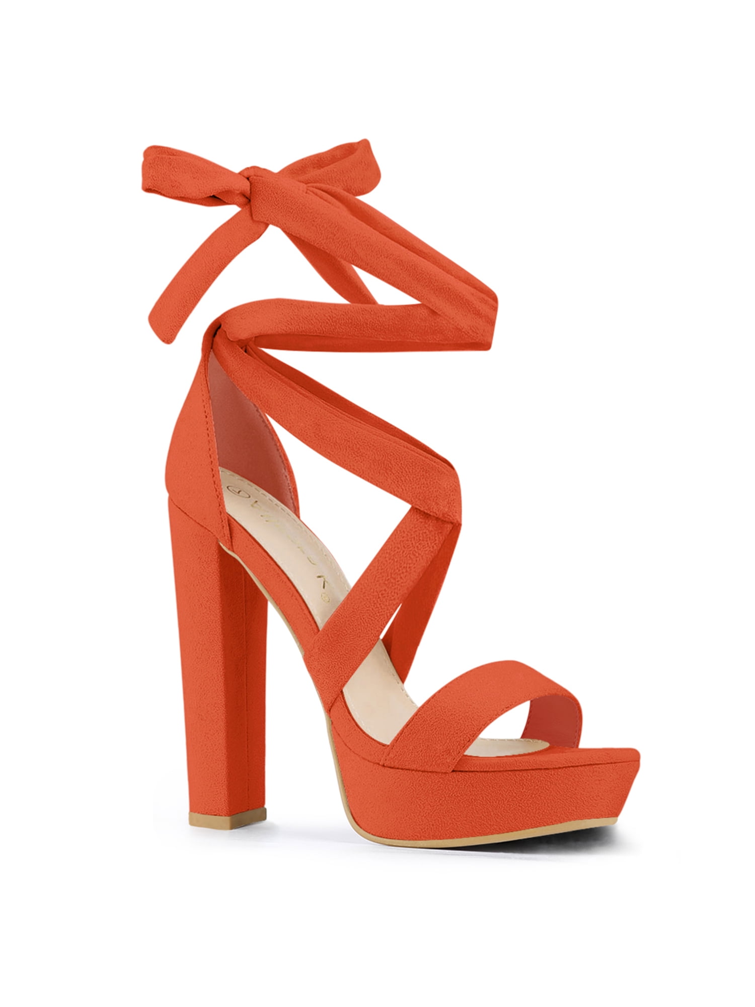 Allegra K Women's Lace Up Platform Block Heel Sandals - Walmart.com