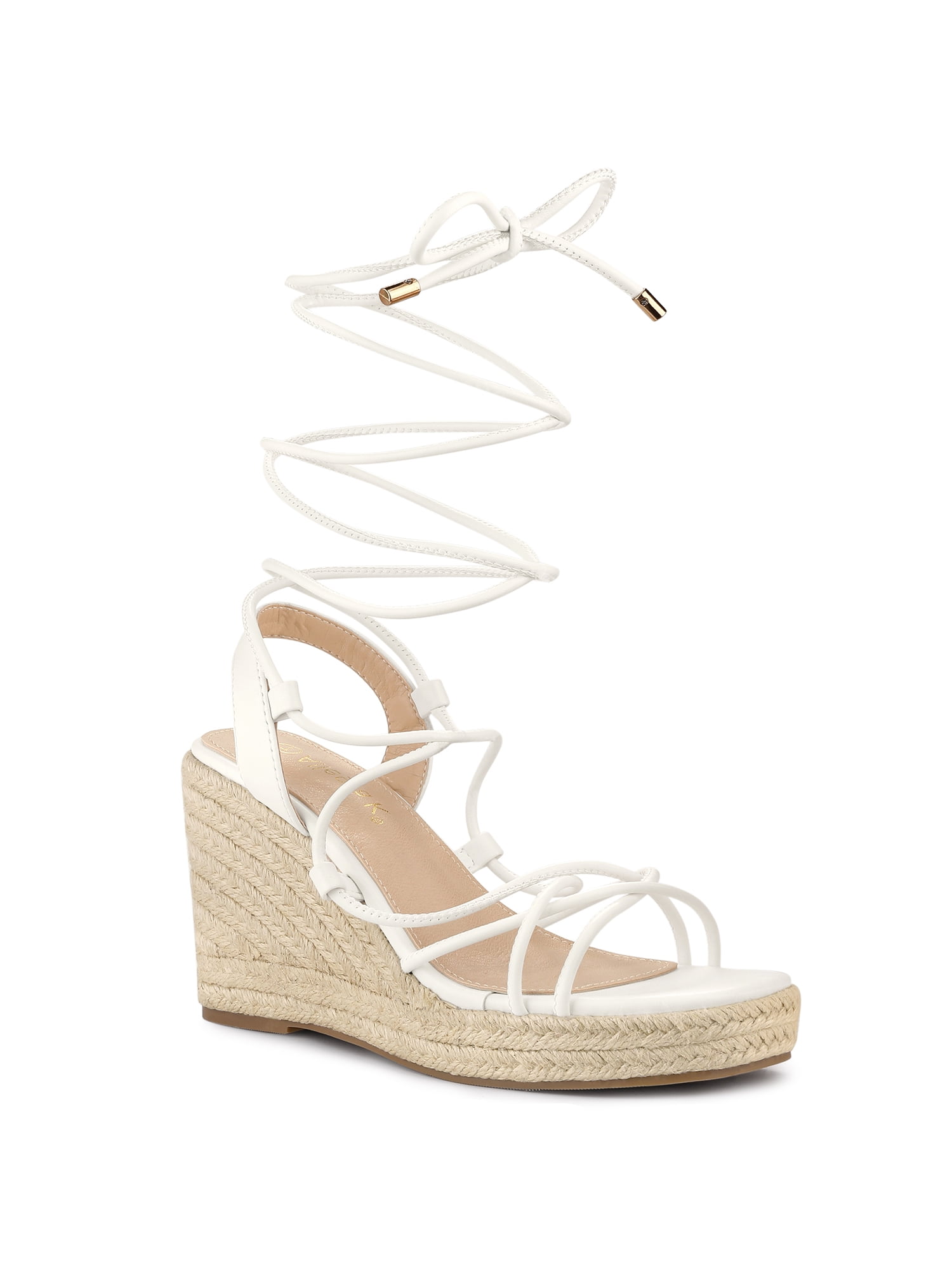 BLISSFUL STEP Easter Edition Women's Lace Up Platform Heel Espadrilles ...