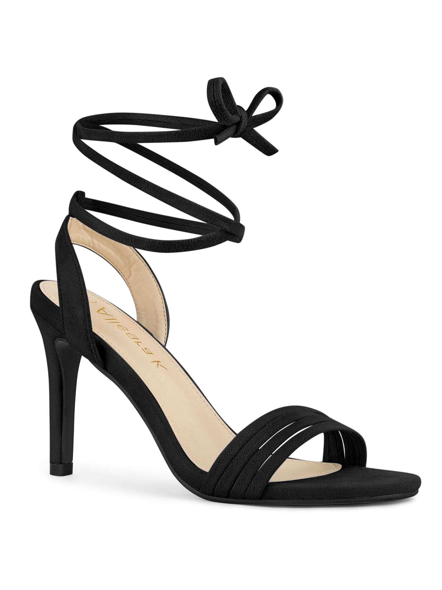 Allegra K Women's Lace Up Suede Heels Stiletto High Heels Sandals ...