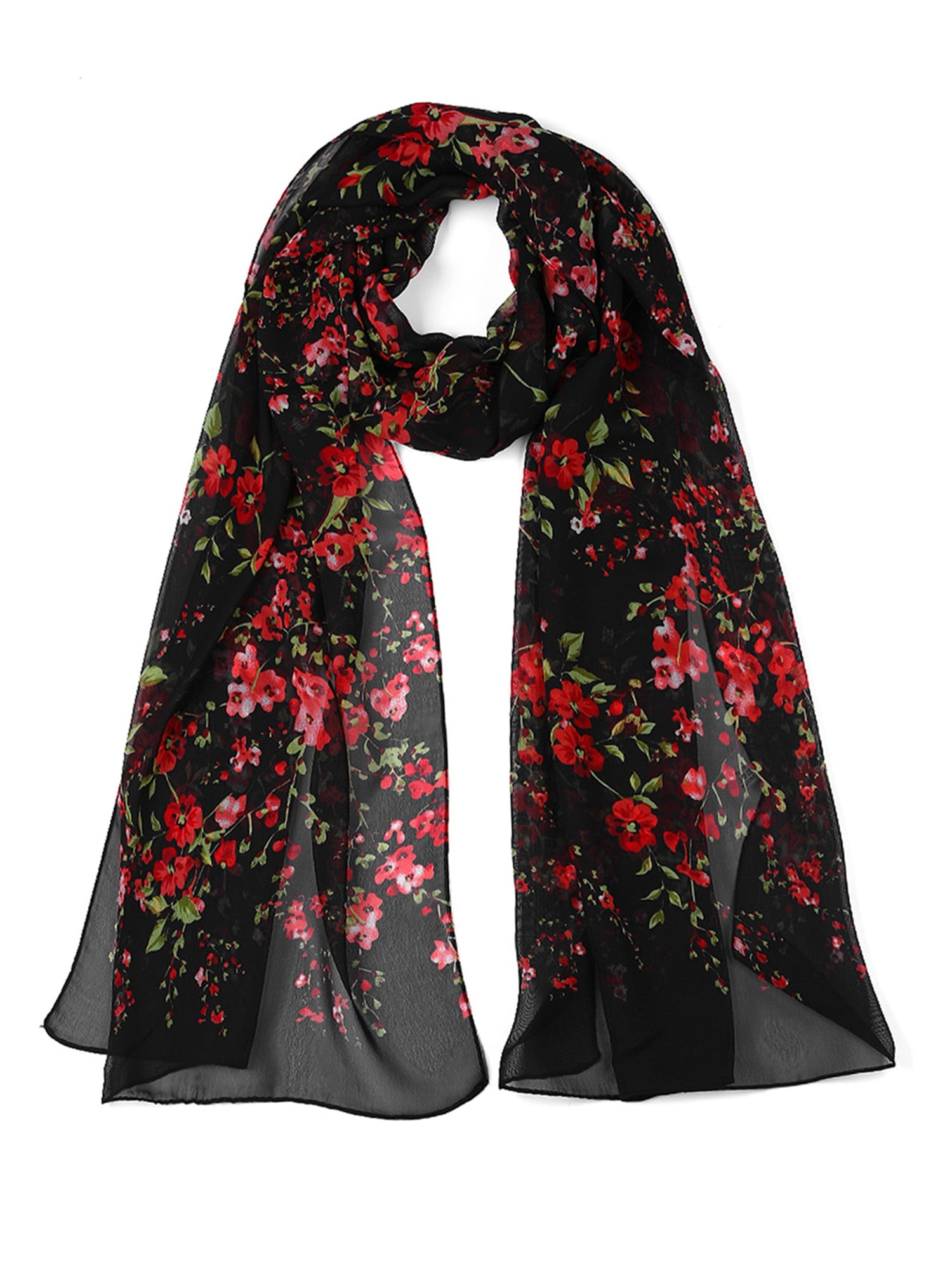 INSPIRE CHIC Women's Scarf Chiffon Sunscreen Swimwear Long Floral Wrap ...