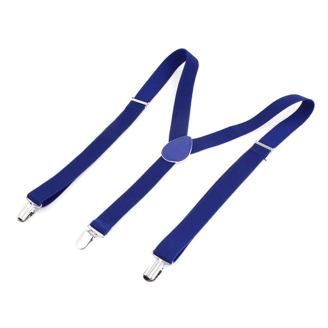 Allegra K Women's Metal Clamp Adjustable Y Shaped Suspender Braces Dark ...