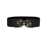 INSPIRE CHIC Women's Metal Interlocking Buckle Stretch Band Cinch Belt ...