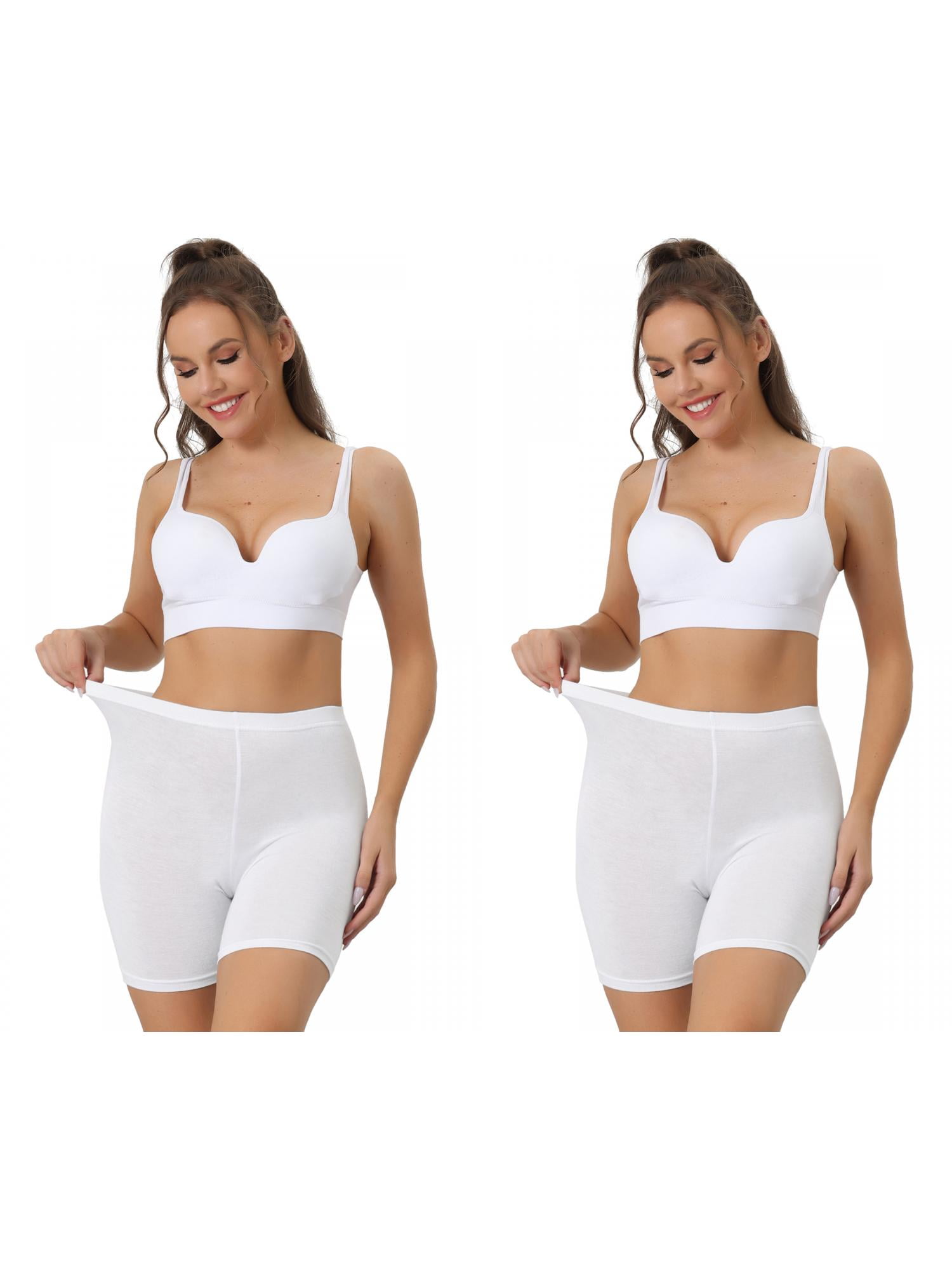 NOMADIC NOOK Women's Mid-Thigh Boxer Underwear Full Coverage Soft Boyshorts Panties 2 Packs ...