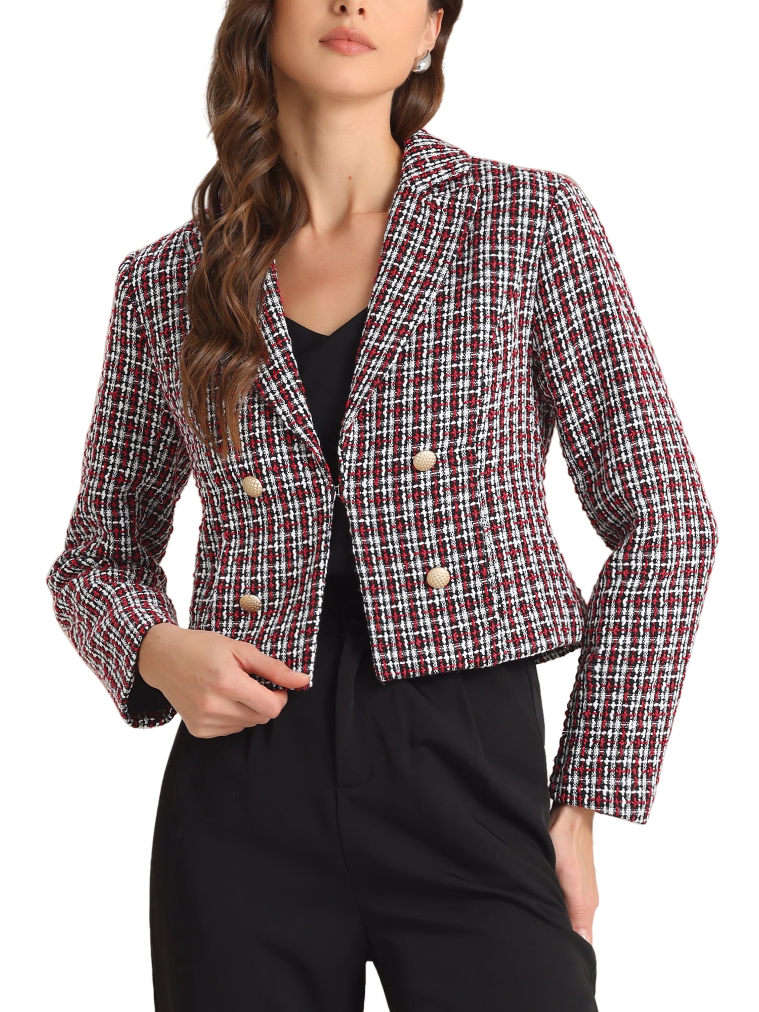 INSPIRE CHIC Women's Notch Lapel Jacket Office Long Sleeve Casual ...