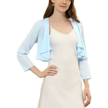 INSPIRE CHIC Women's Ruched Short Sleeve Shrugs Bolero Cropped Open ...