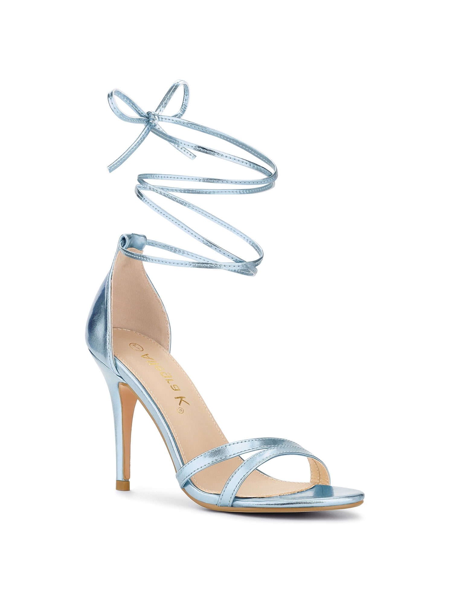Allegra K Women's Open Toe Lace Up Stiletto Heel Sandals - Walmart.com