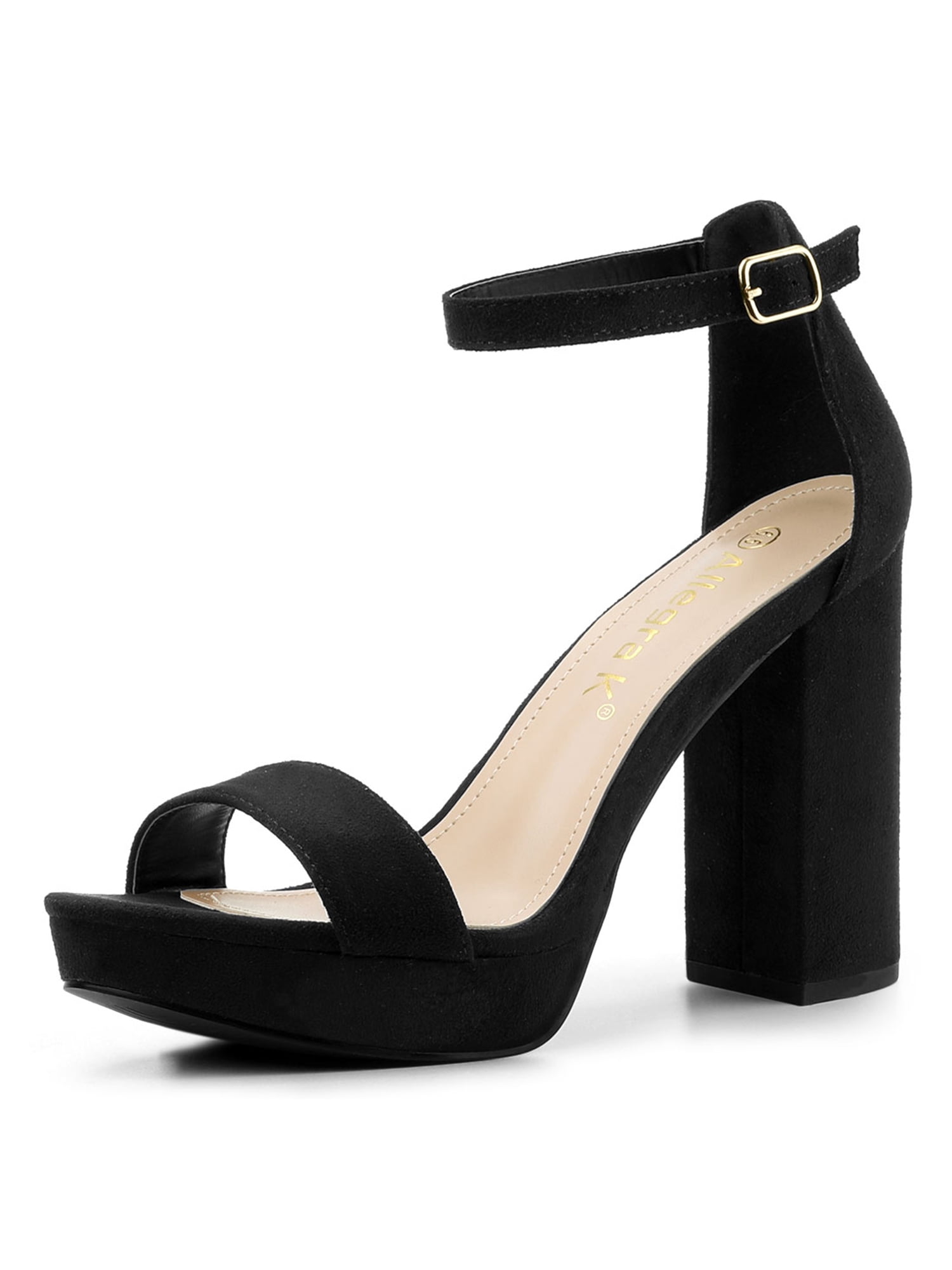 Allegra K Women's Open Toe Platform Ankle Strap Block Heel Sandals ...