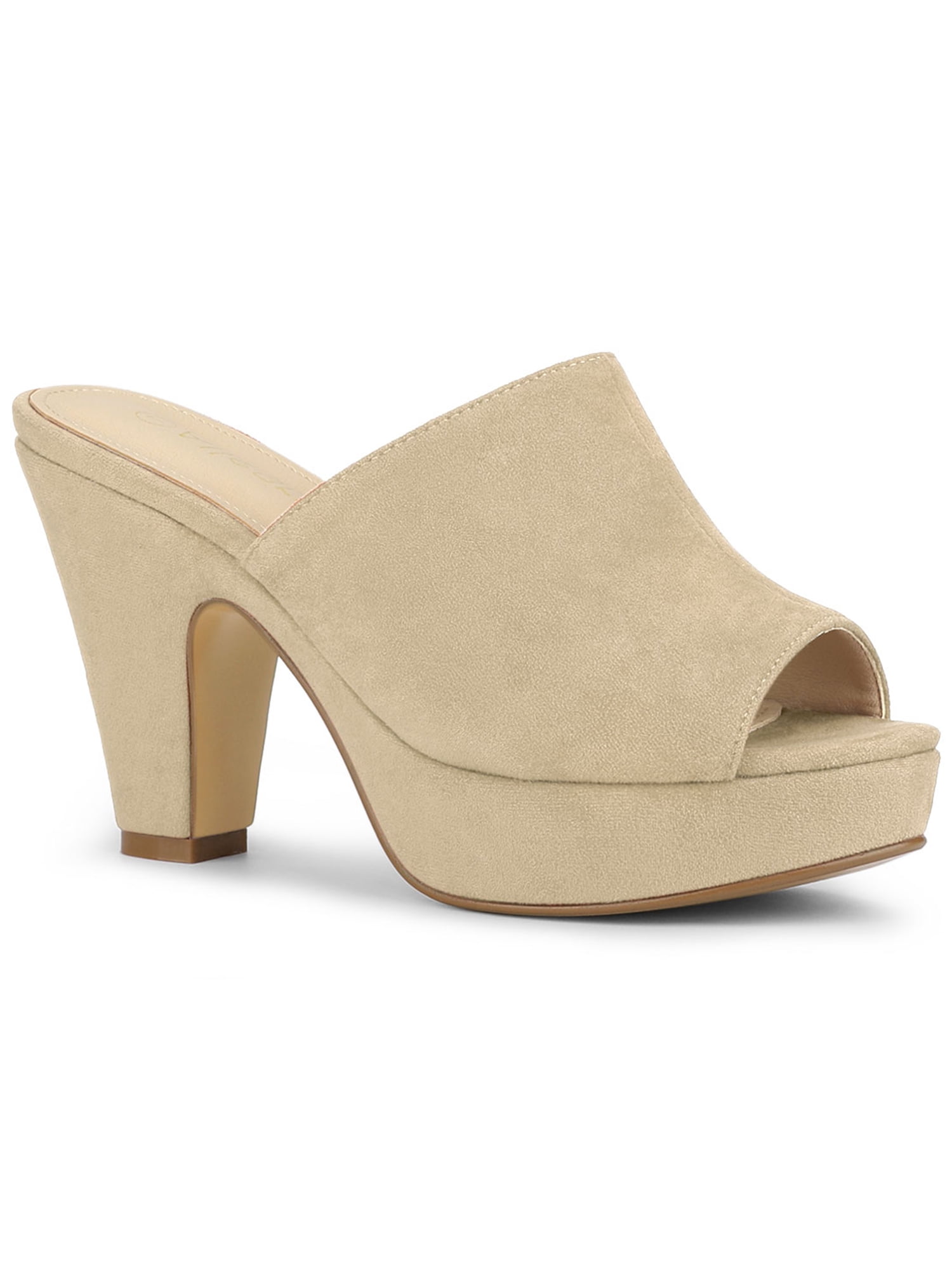 BLISSFUL STEP Women's Shoes Chunky Platform Open Toe Slides Block Heel ...