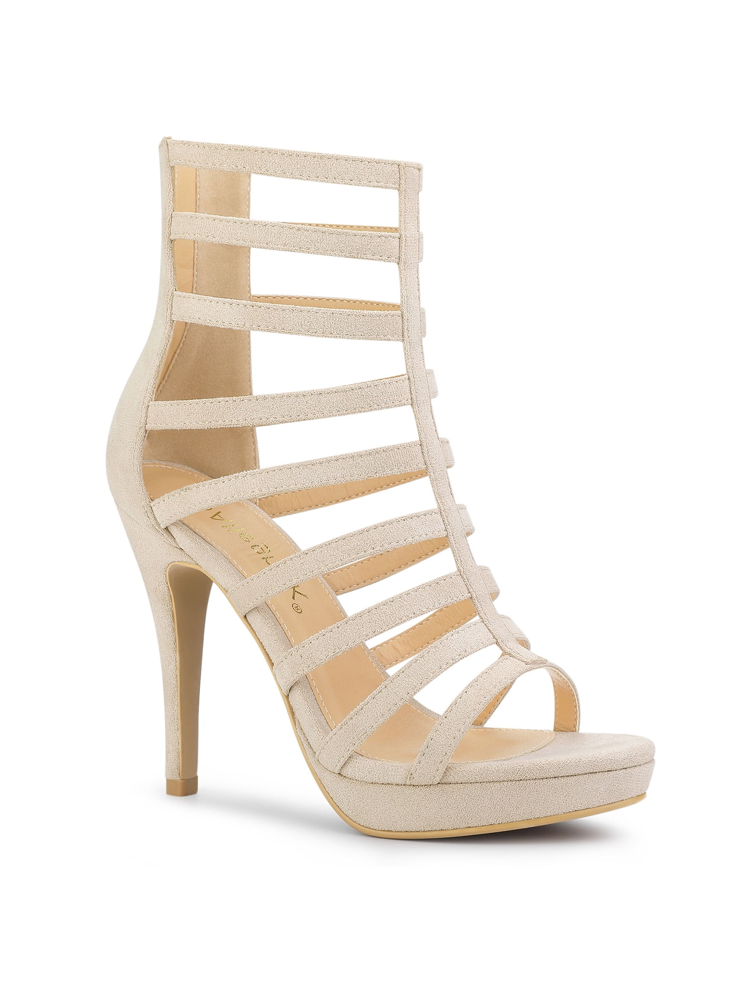 Blissful Step Womens Open Toe Platform Stiletto Heel Cage Heeled