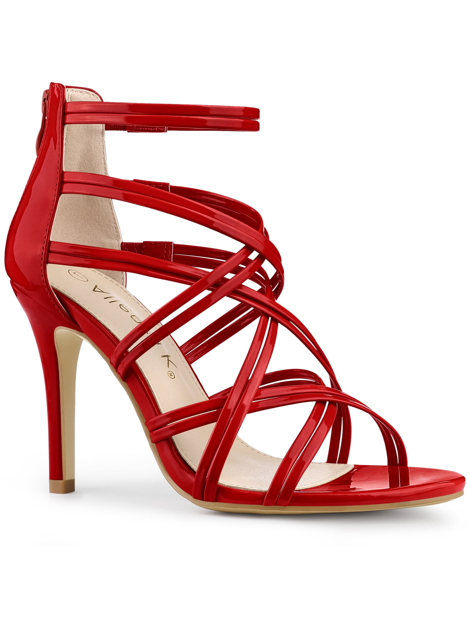 BLISSFUL STEP Women's Shoes Strappy Lace Up Open Toe Stiletto High Heel ...