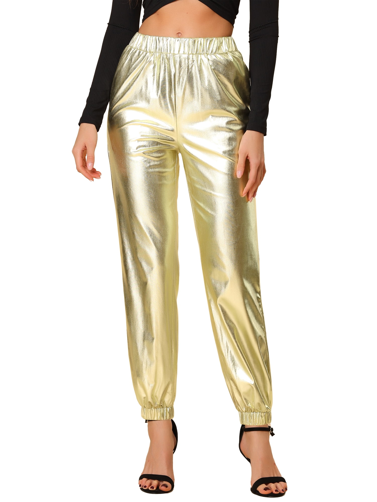 INSPIRE CHIC Women's Party Sparkle Shiny High Waist Metallic ...