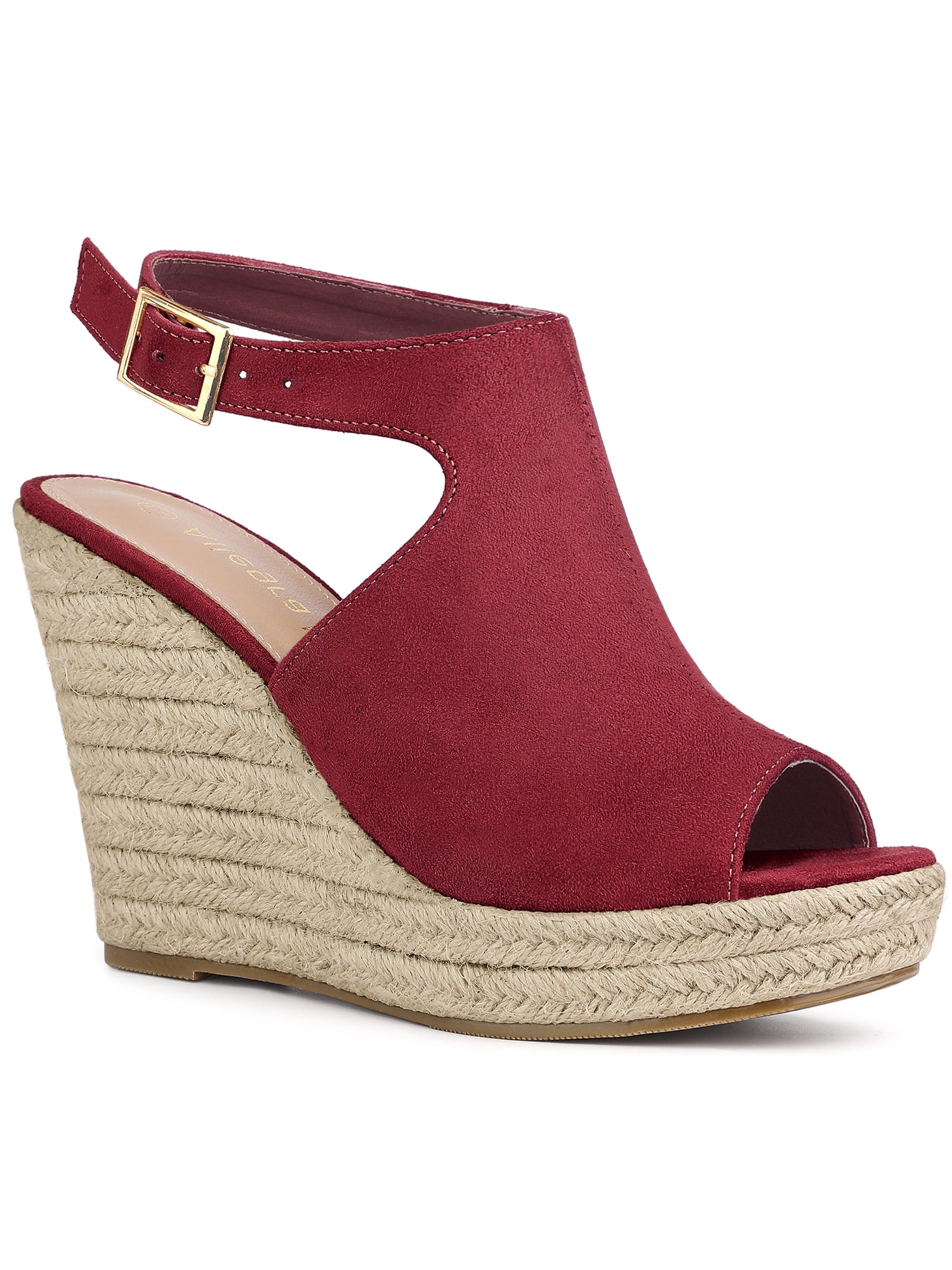 Allegra K Women's Peep Toe Slingback Platform Wedge Heel Sandals ...
