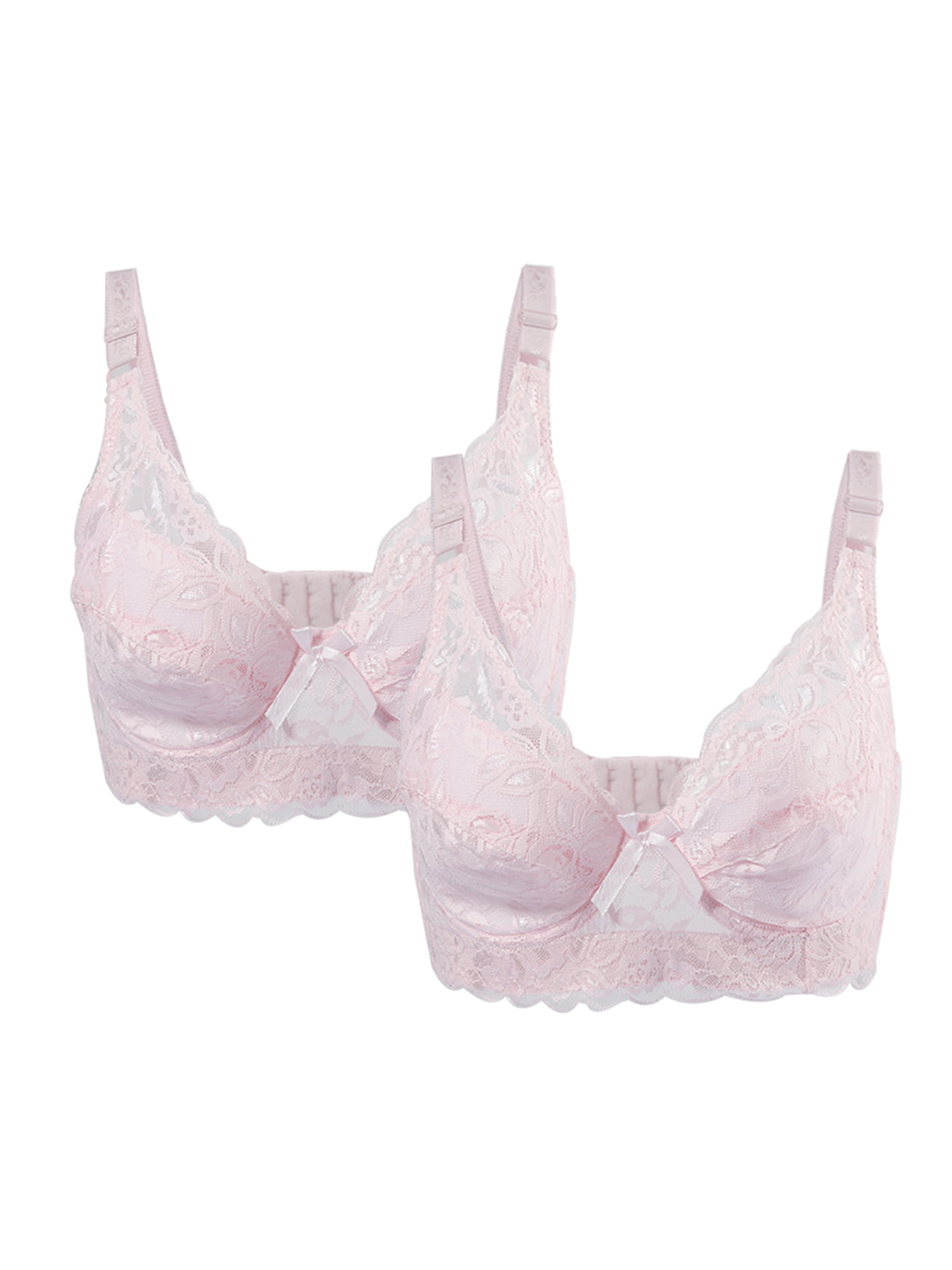 Allegra K Women's Plus Size Full Coverage Padded Floral Underwired Bra ...