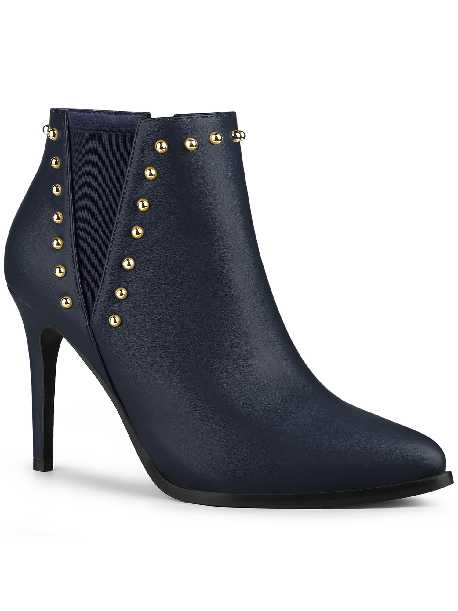 BLISSFUL STEP Women's Pointed Toe Zipper Stiletto High Heel Ankle Boots ...