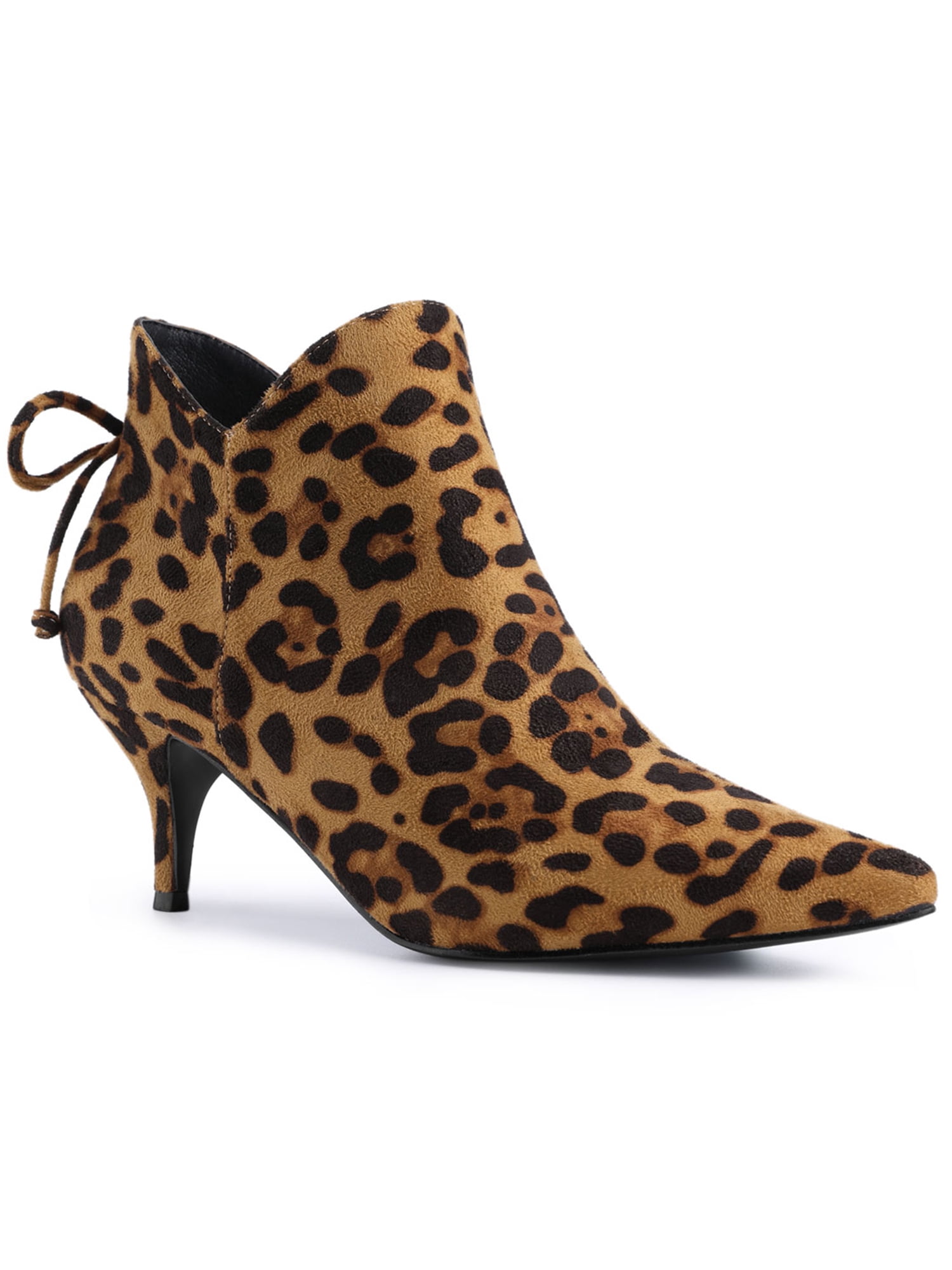 BLISSFUL STEP Women's Ankle Boots Pointed Toe Kitten Heel Faux Suede ...