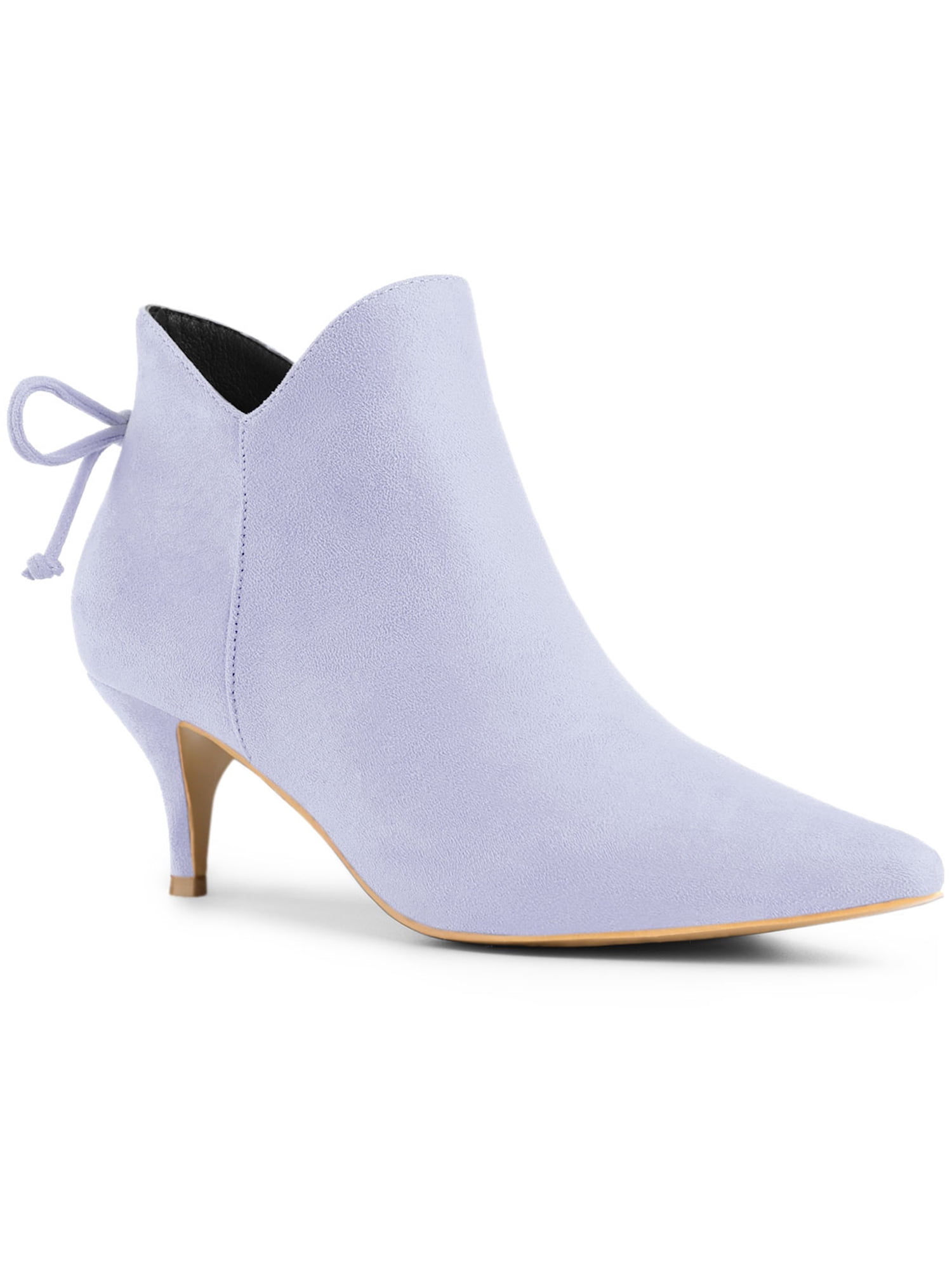 BLISSFUL STEP Women's Pointy Toe Kitten Heel Ankle Booties - Walmart.com