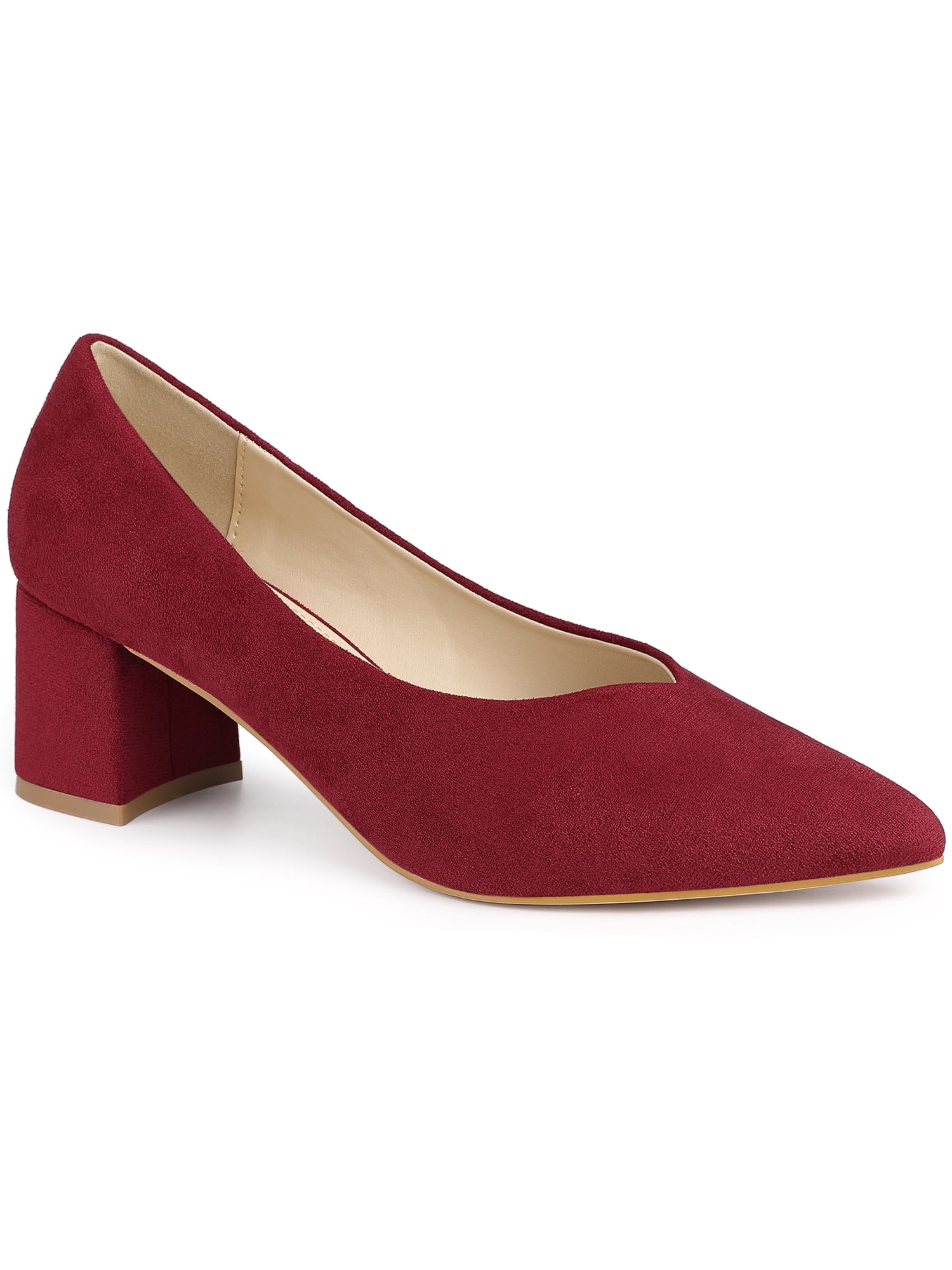 Allegra K Women's Pointy Toe Slip-on Low Block Heels Pumps - Walmart.com