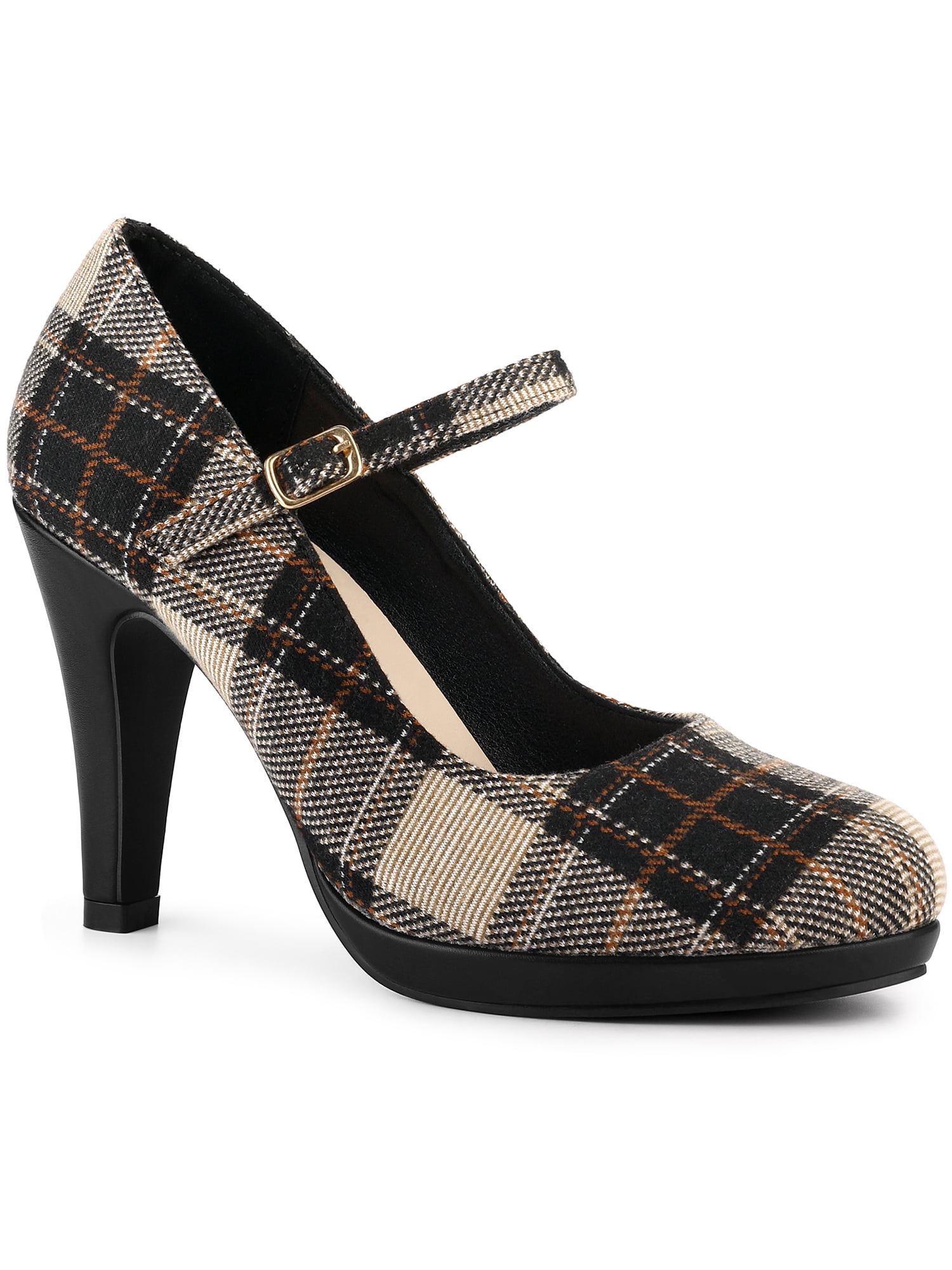 Allegra K Women's Pump Houndstooth Platform Stiletto Heels Pumps Black ...