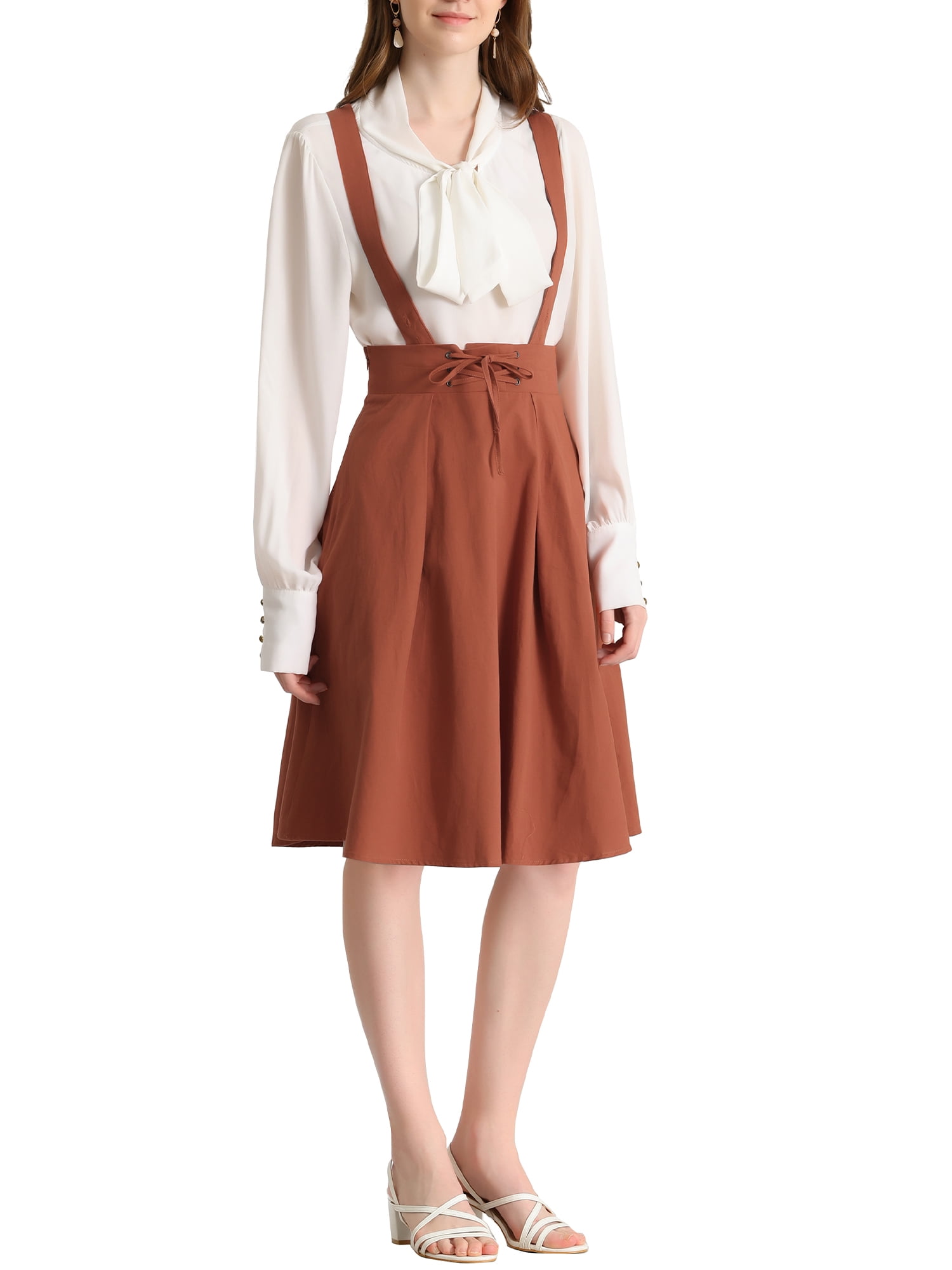 INSPIRE CHICWomen's Cute Suspender Skirt High Waist Overall Corset ...
