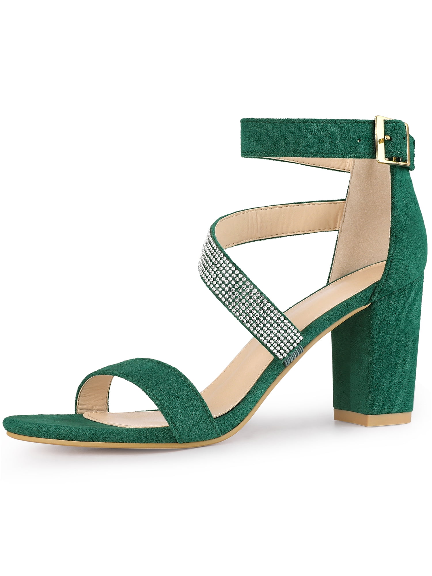 Allegra K Women's Rhines Open Toe Block Heels Sandals - Walmart.com