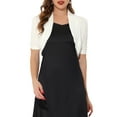 Allegra K Women's Ruched Short Sleeve Shrugs Bolero Cropped Open Front Cardigan - Walmart.com
