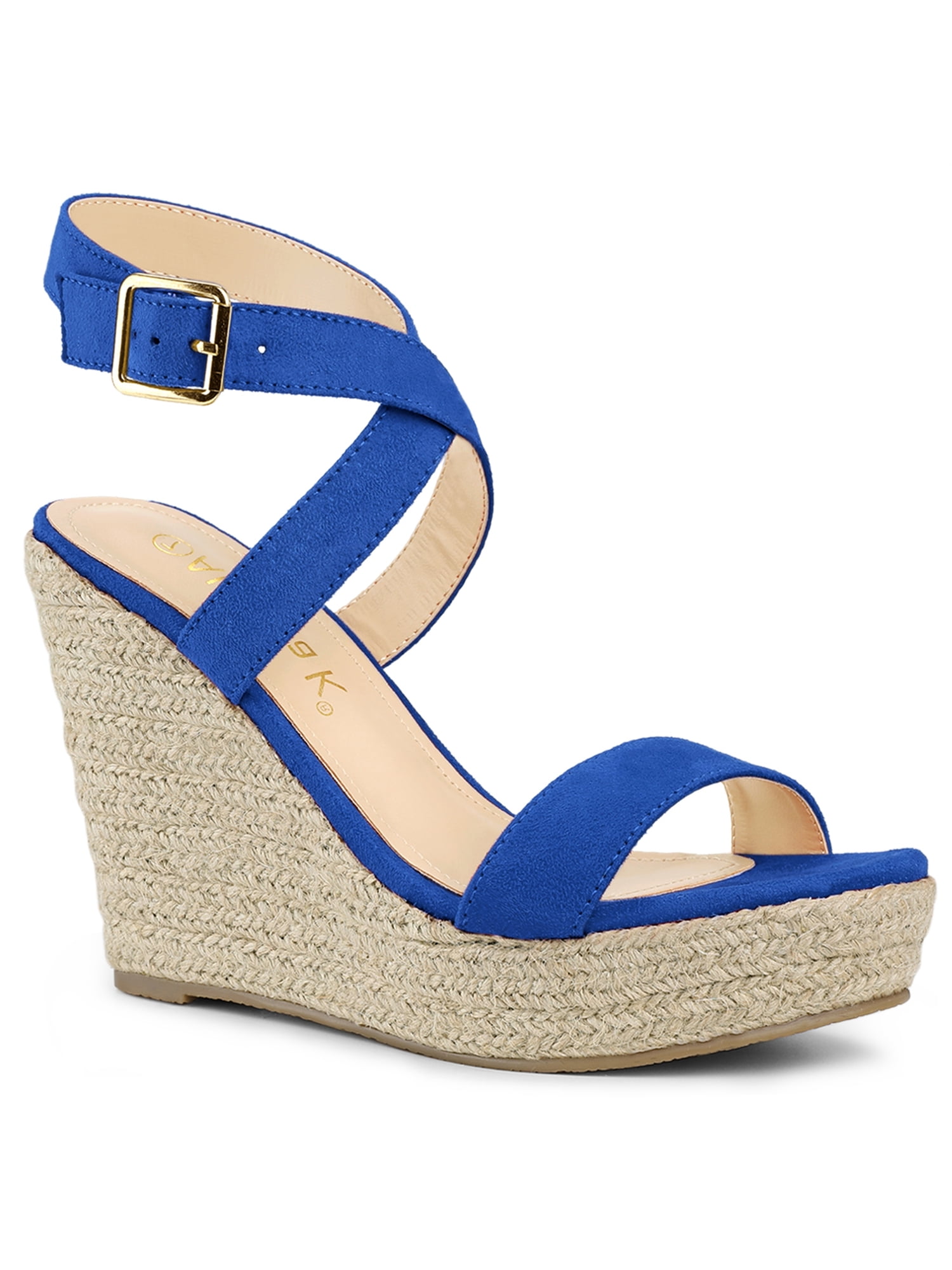 BLISSFUL STEP Women's Shoes Espadrille Wedge Slingback Crisscross ...