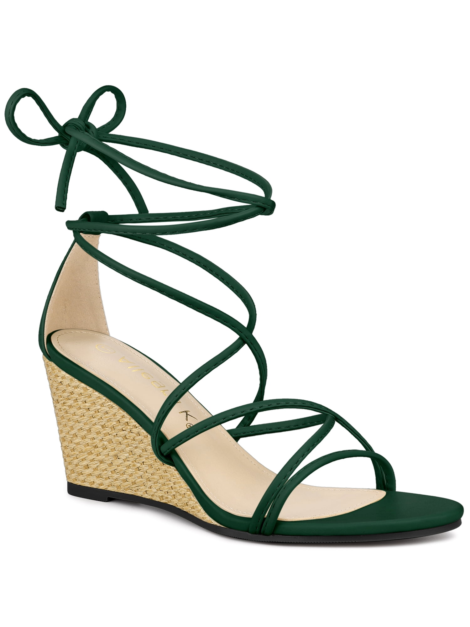 Allegra K Women's Sandals Wedge Heels Strappy Lace up Sandals - Walmart.com