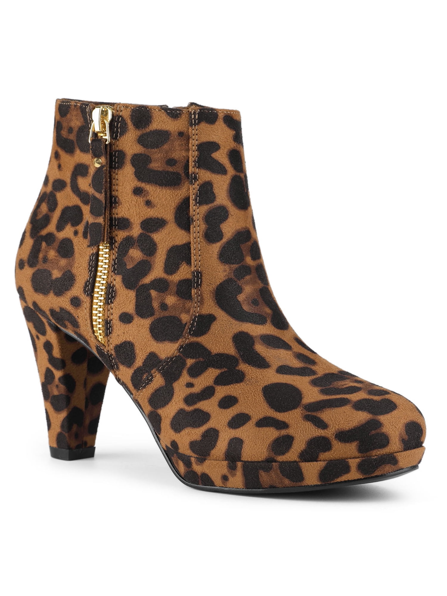 BLISSFUL STEP Women's Side Zip Low Platform Block Heel Ankle Booties ...