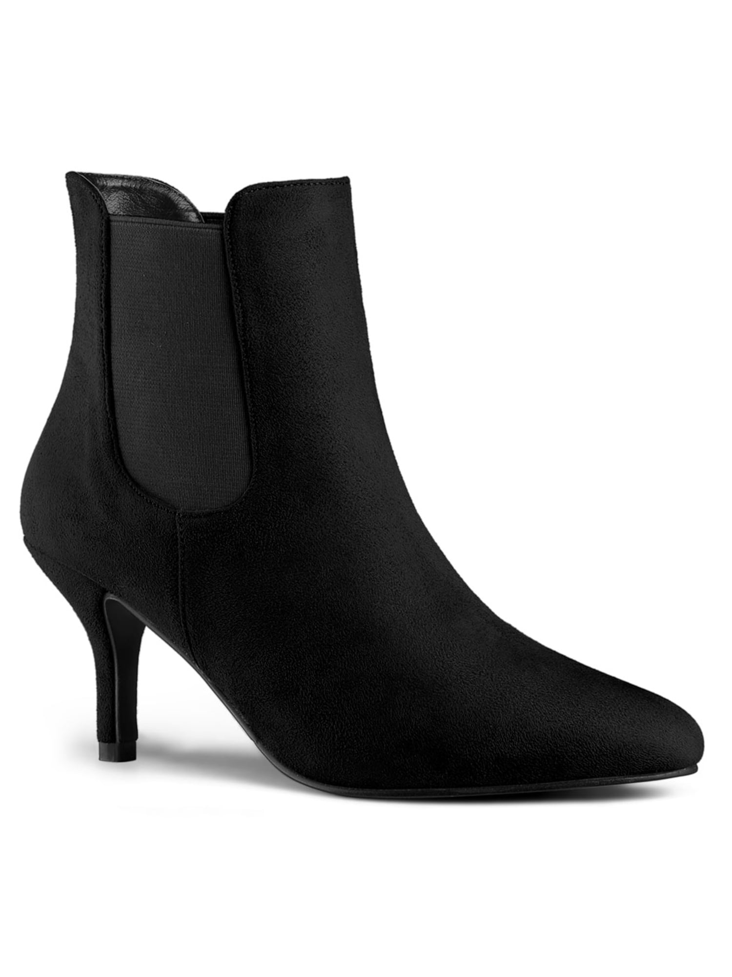 BLISSFUL STEP Women's Slip on Chelsea Heels Ankle Boots Black 6 ...