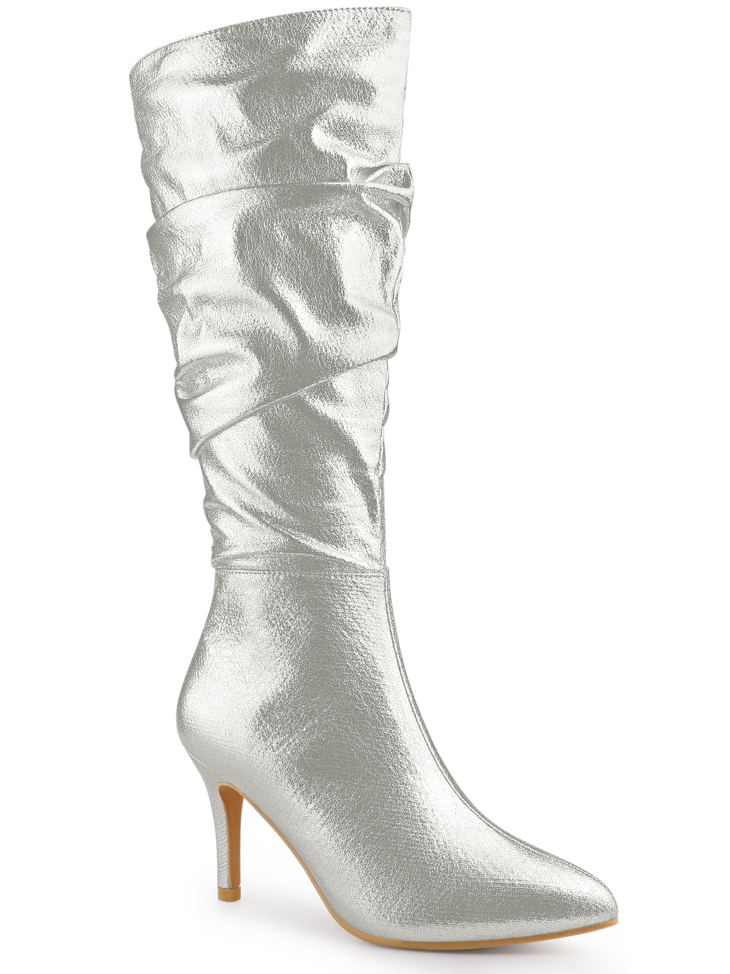 Allegra K Women's Slouch Stiletto High Heels Knee High Boots - Walmart.com