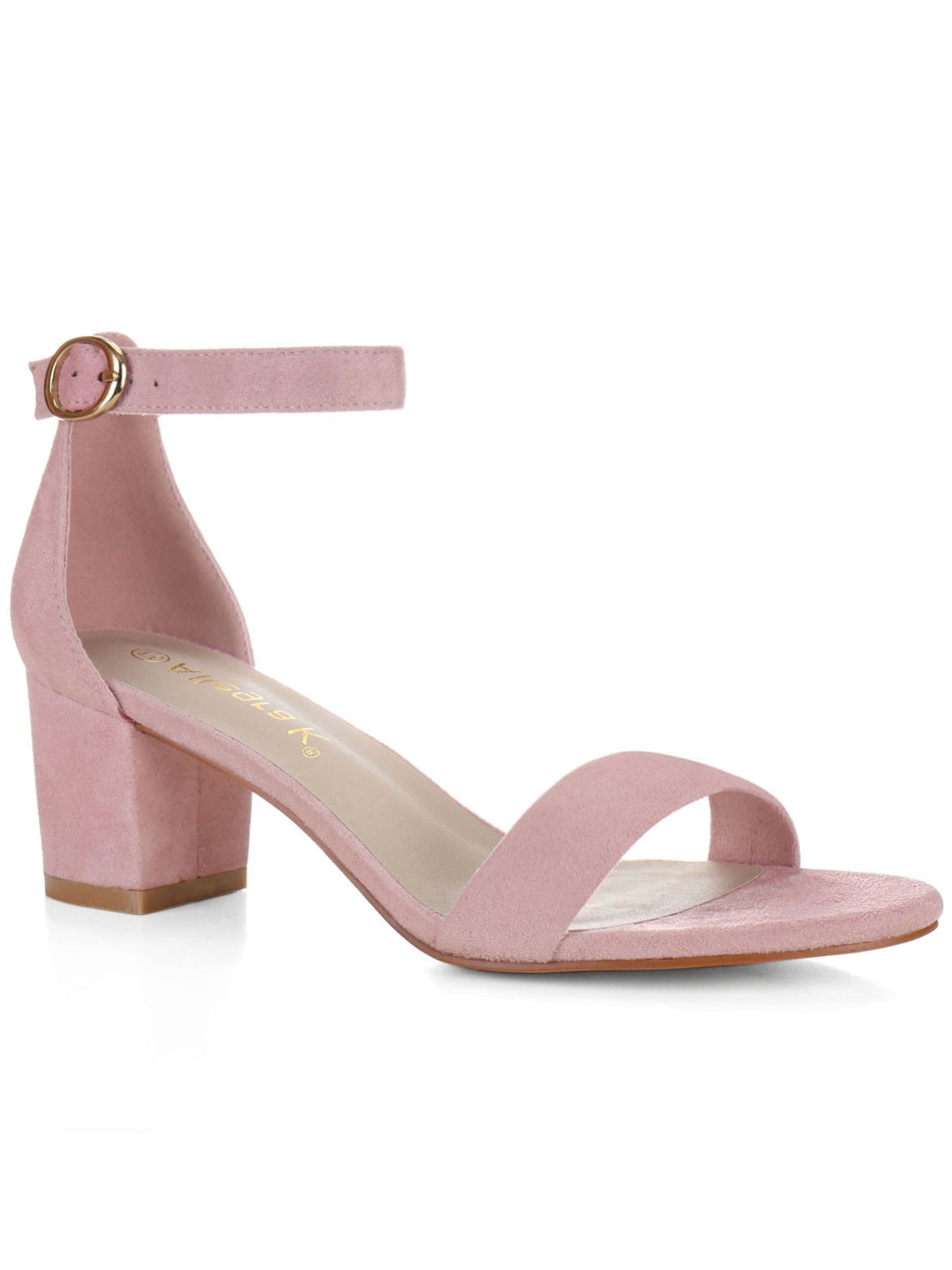 BLISSFUL STEP Style Women's Shoes Open Toe Mid Block Heel Ankle Strap ...