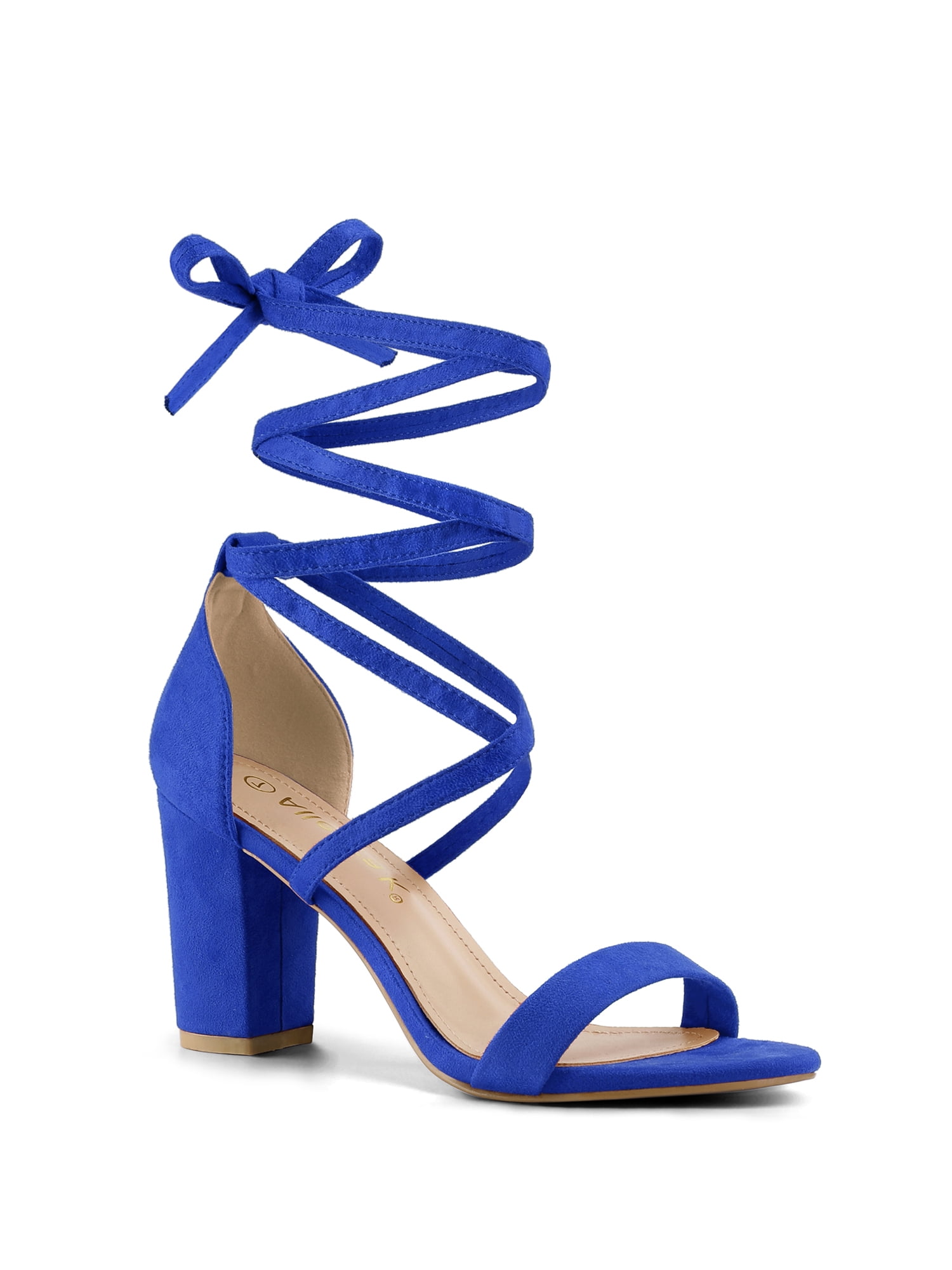 BLISSFUL STEP Women's Back to School Solid Color Strap Block Heel Lace ...