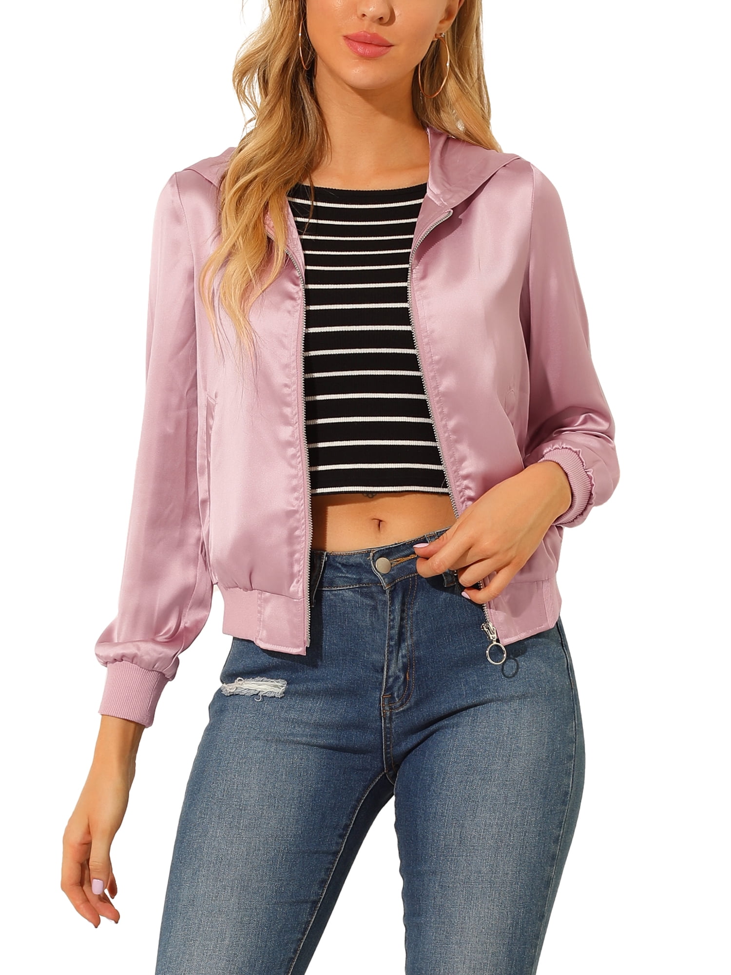 INSPIRE CHIC Women's Sparkle Holographic Shimmering Metallic Zipper ...