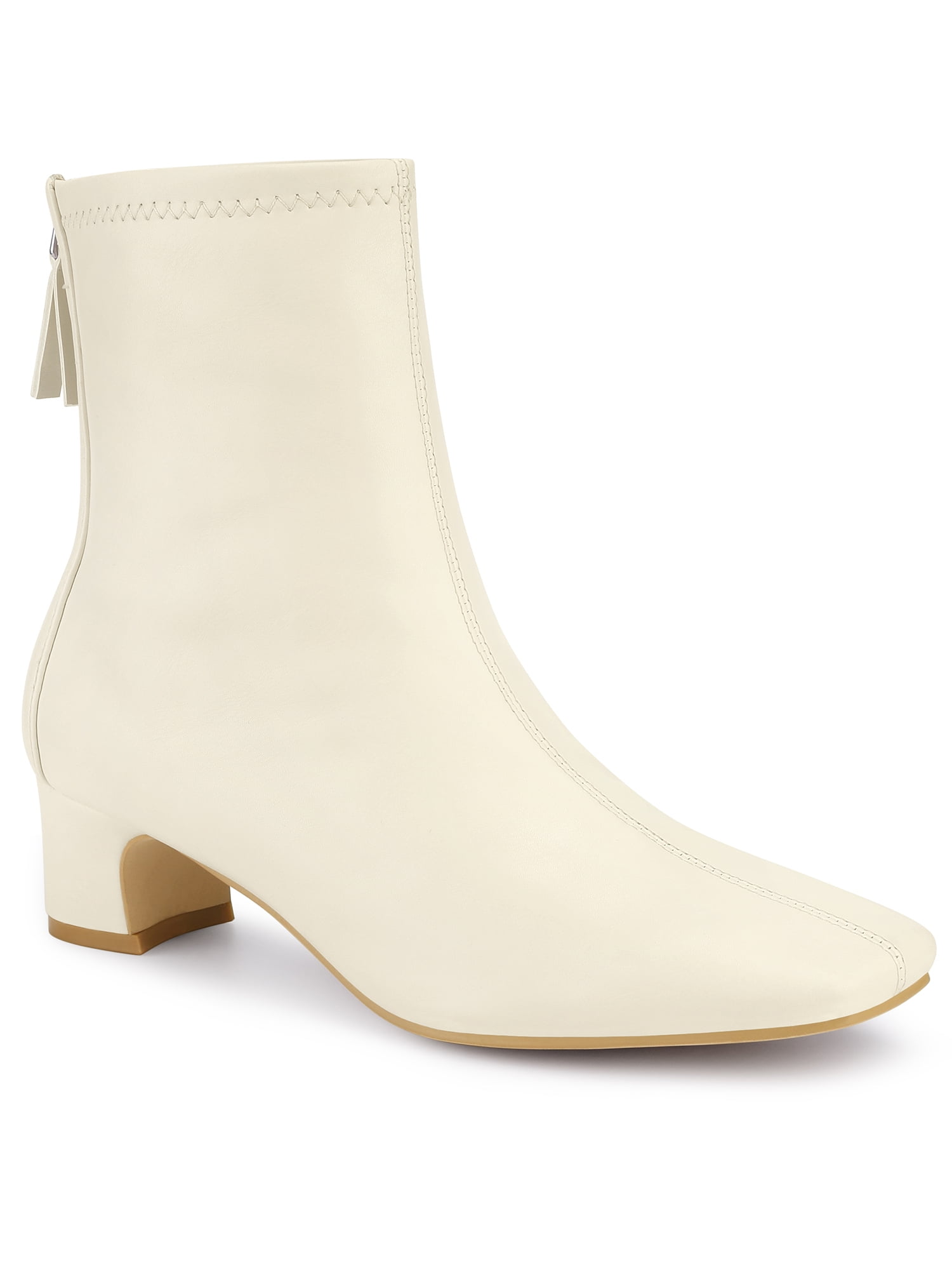 BLISSFUL STEP Women's Square Toe Block Heels Ankle Boots - Walmart.com