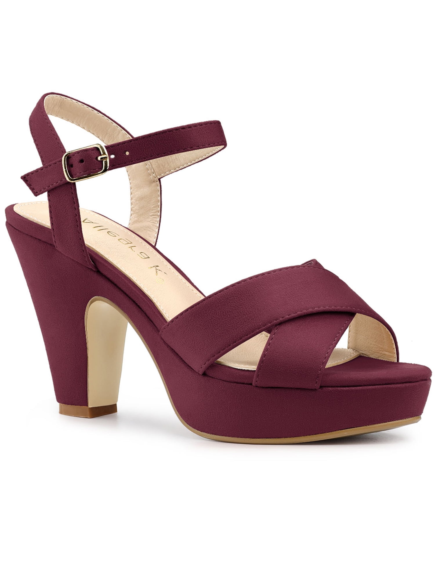 BLISSFUL STEP Women's Fashion Platform Strap Slingback Chunky Heel Open ...