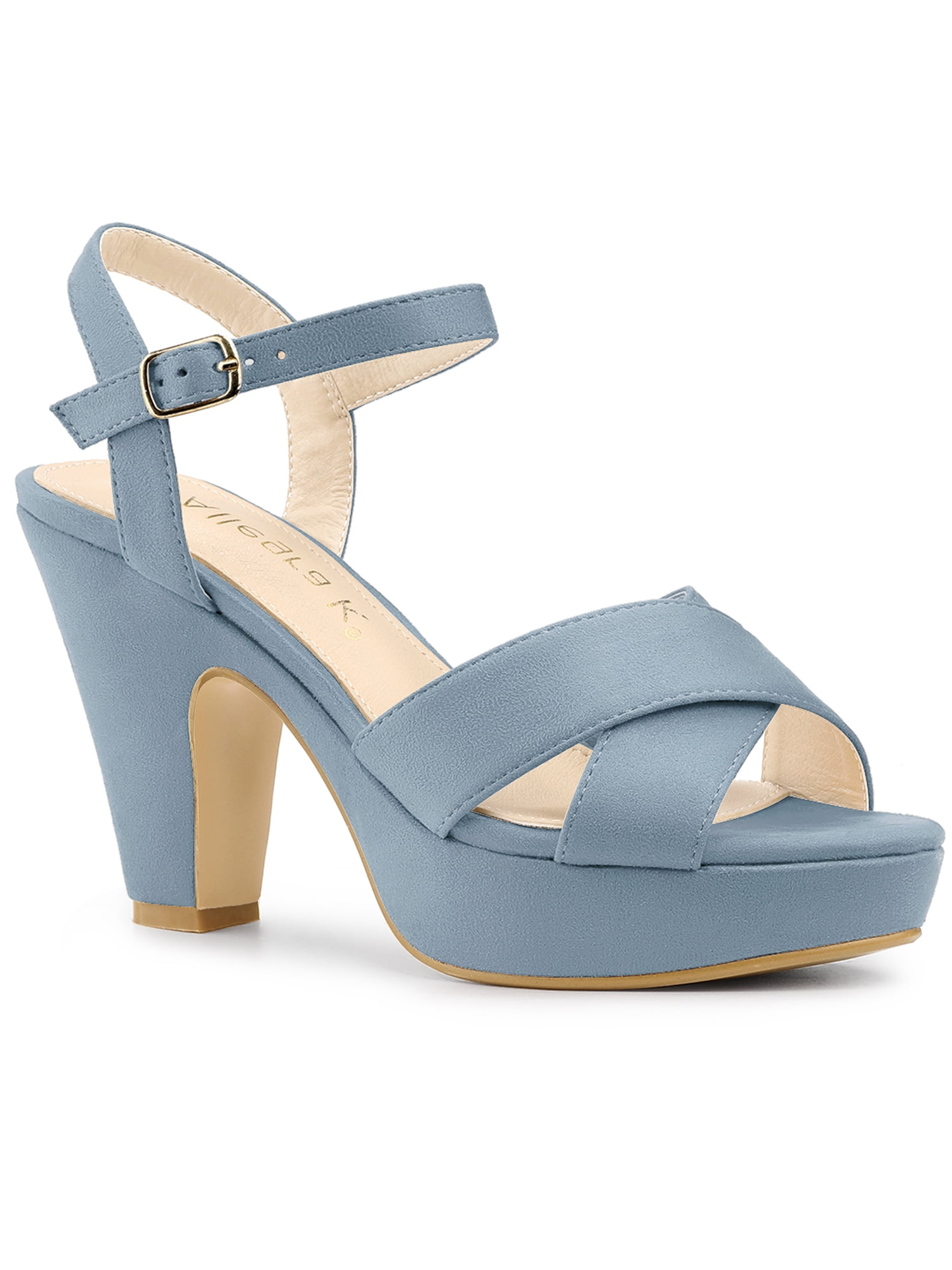 BLISSFUL STEP Women's Fashion Platform Strap Slingback Chunky Heel Open ...