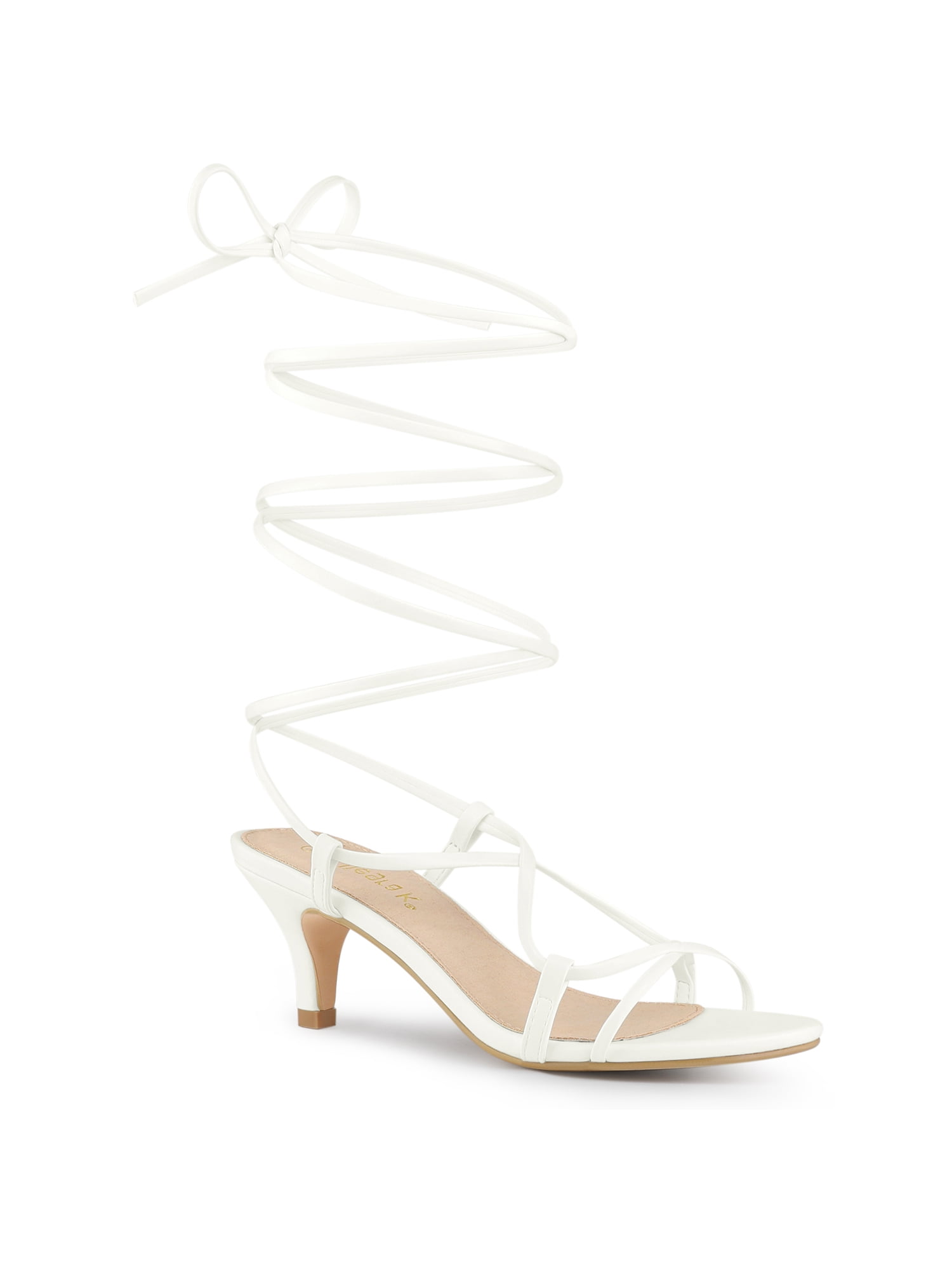 BLISSFUL STEP Easter Edition Women's Strappy Lace Up Kitten Heels ...