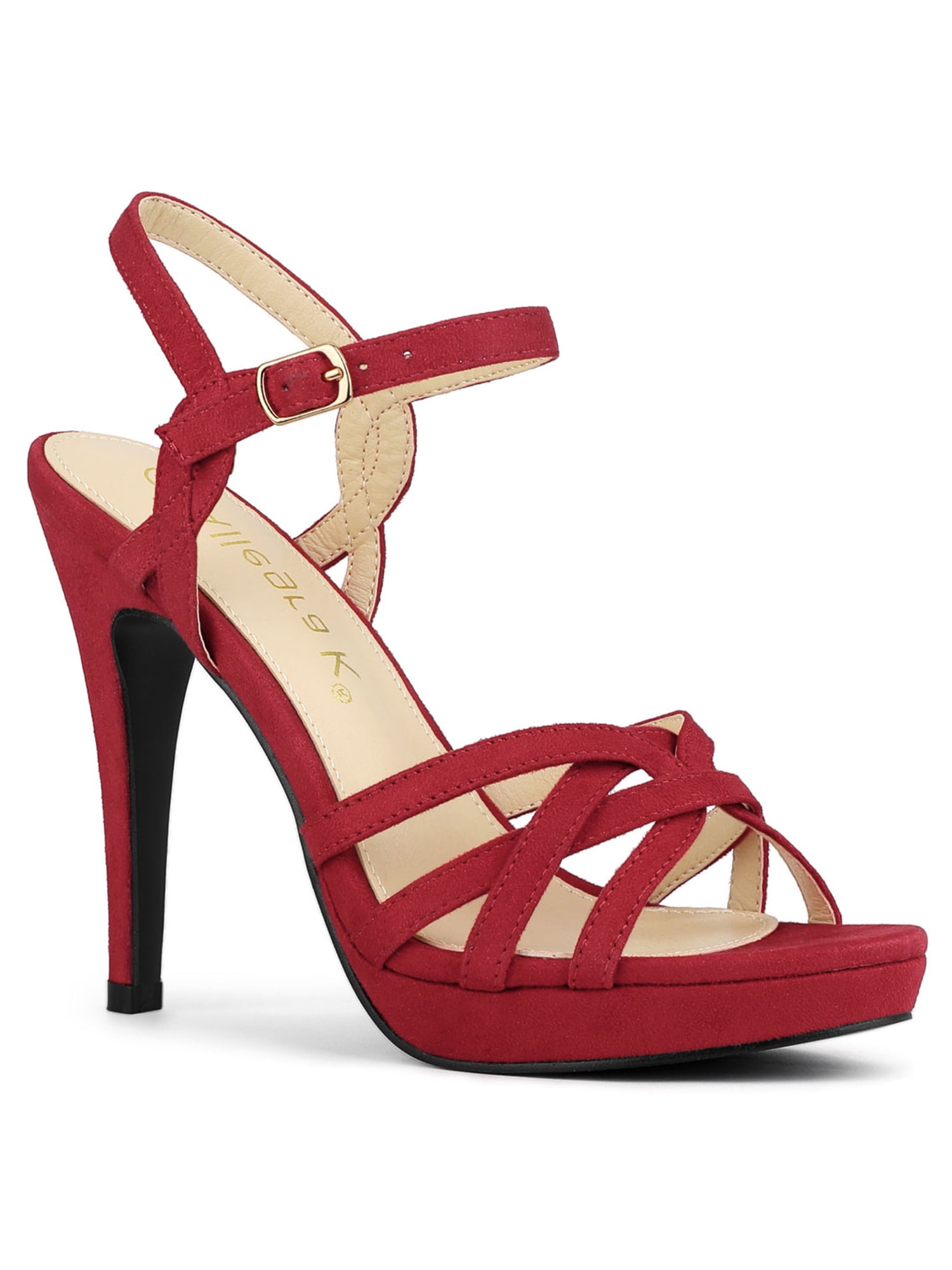 BLISSFUL STEP Women's Strappy Platform Slingback Stiletto Heels Sandals ...