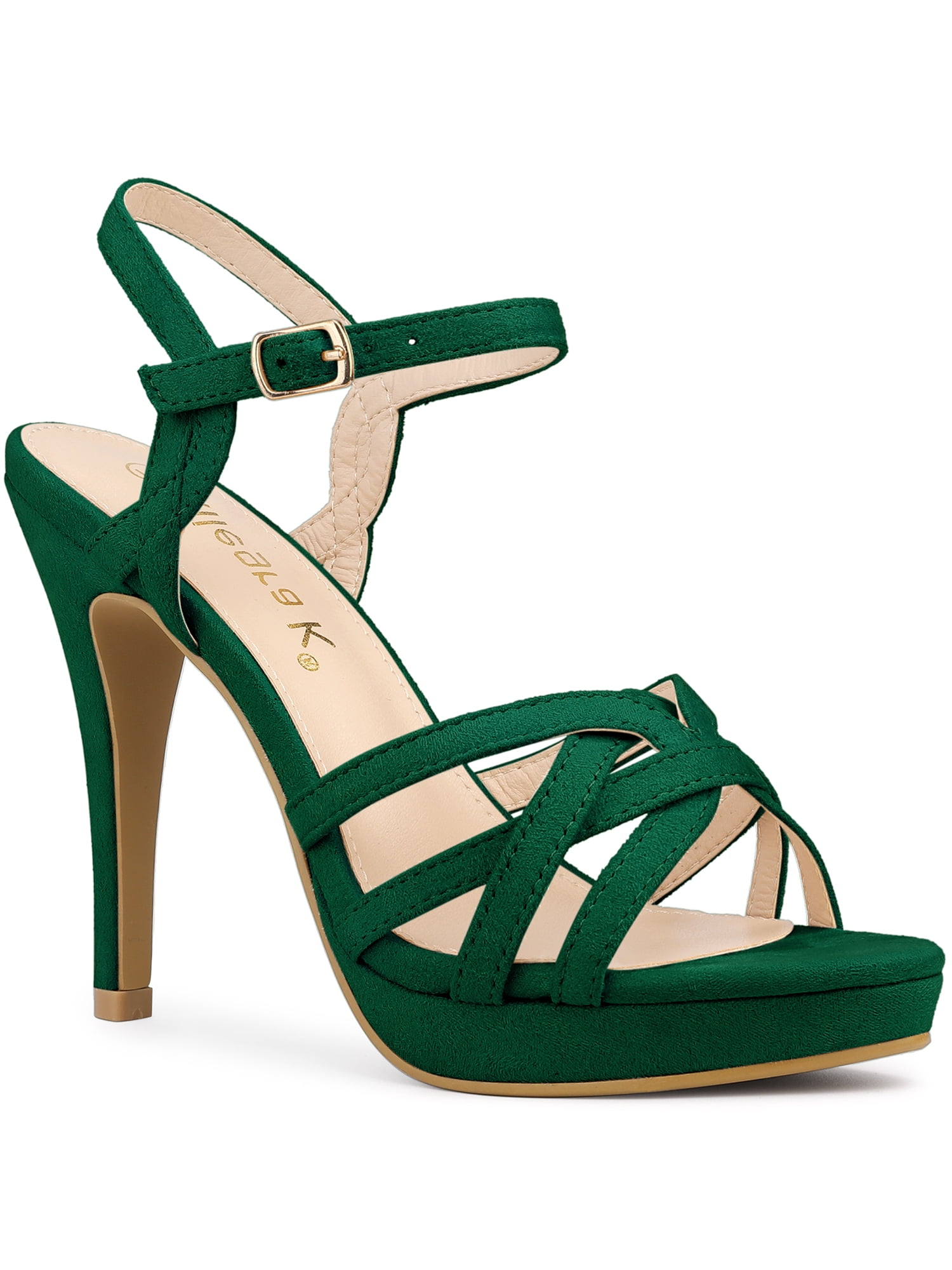 BLISSFUL STEP Women's Strappy Platform Slingback Stiletto Heels Sandals ...