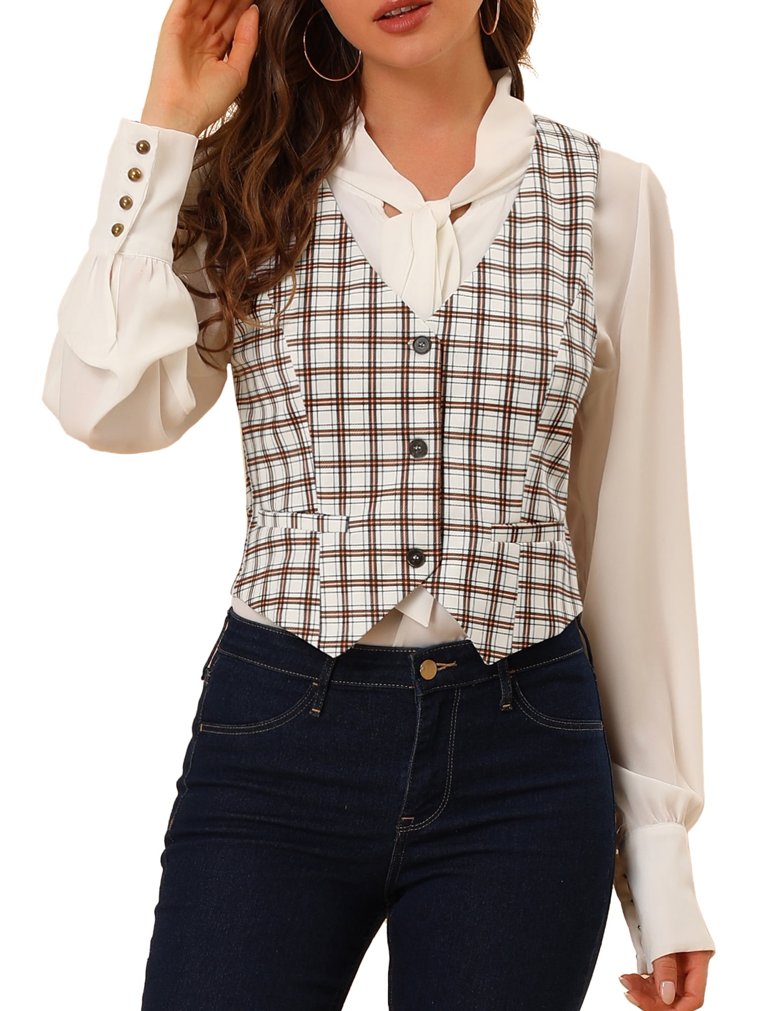 INSPIRE CHIC Women's V Neck Cinched Waist Button Asymmetric Stretchy ...